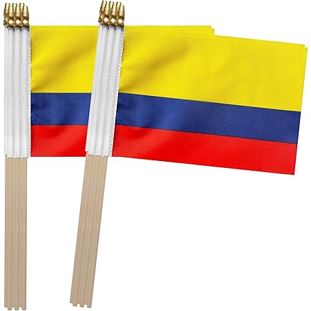 Amazon.com : Anley Colombia Mini Flag 12 Pack - Hand Held Small ...