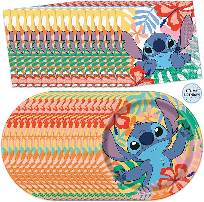 Amazon.com: Unique Stitch Plates and Napkins for 16 | Lilo and Stitch ...