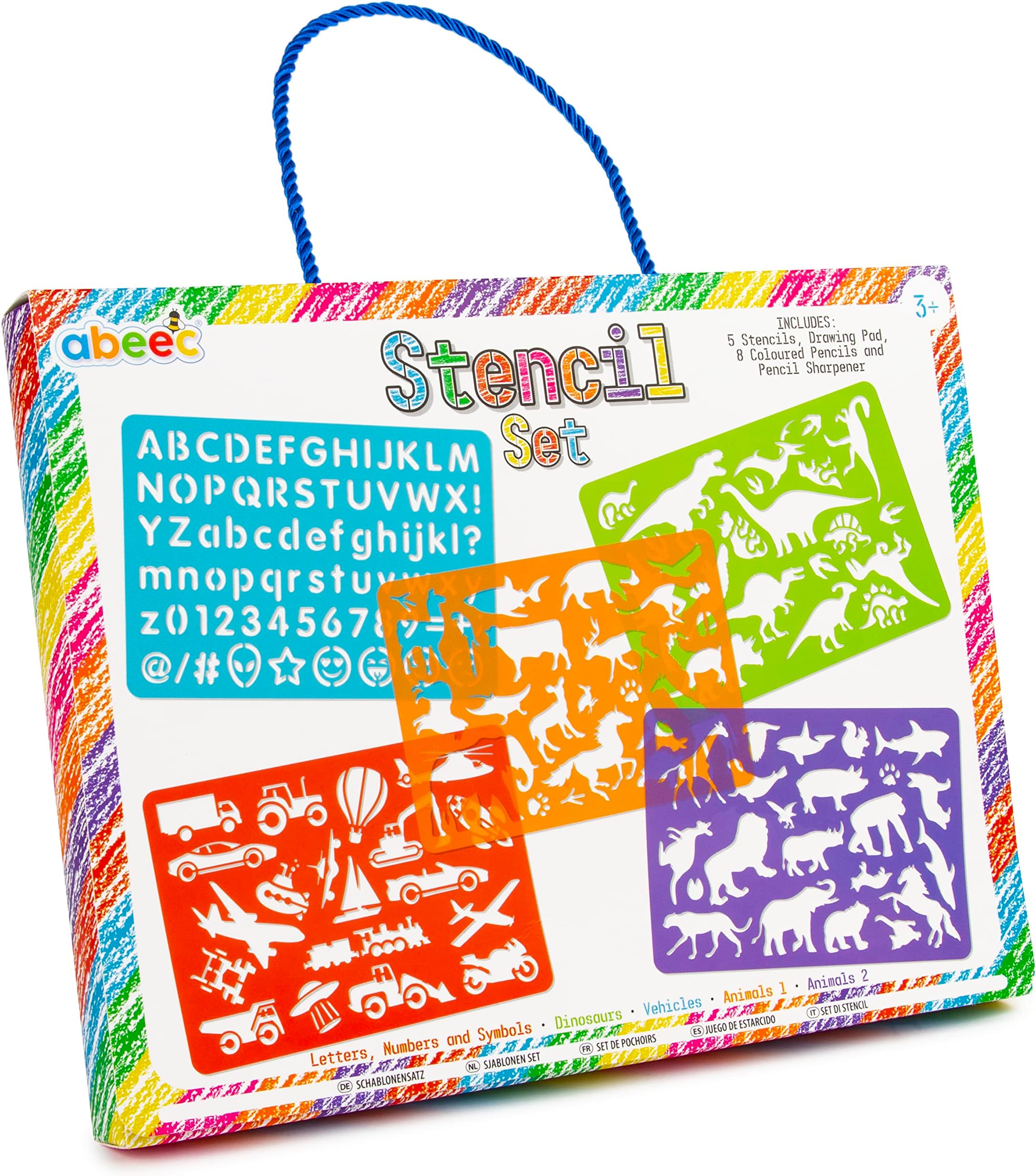 abeec Stencil Set - Stencils for Crafts Reusable - Art & Craft Supplies - Includes 4 Different ...