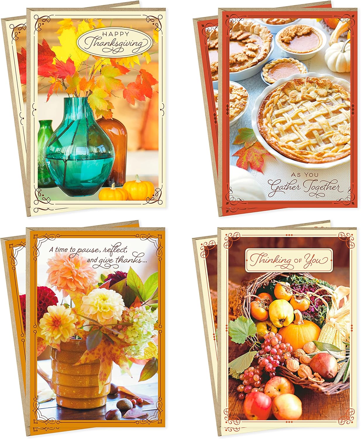 Hallmark Thanksgiving Cards Assortment, Give Thanks (8 Cards with ...