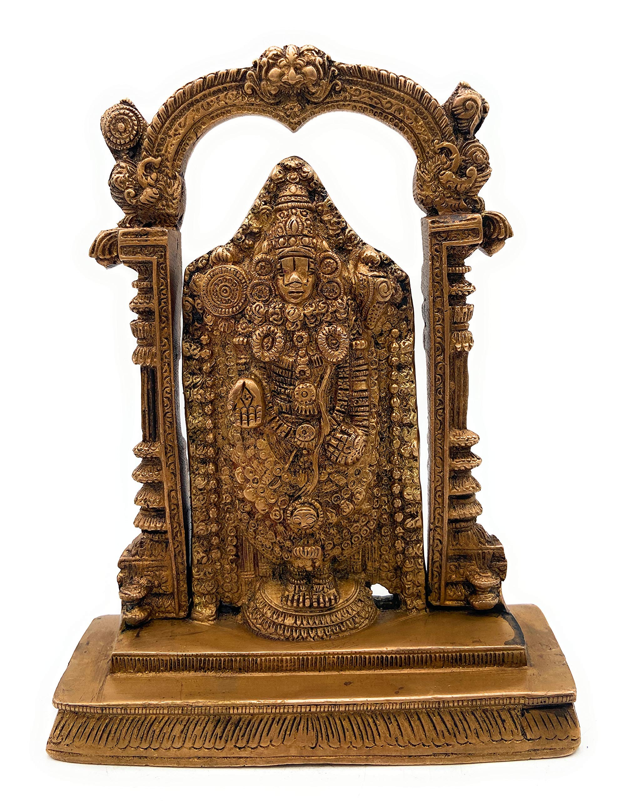 Buy South Indian Arts Brass Venkateswara Idol | Lord Thirupathi Statue ...
