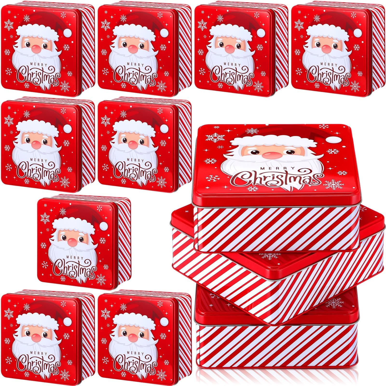 Amazon.com: Tioncy 6 Pcs Christmas Cookie Tins with Lids Christmas ...