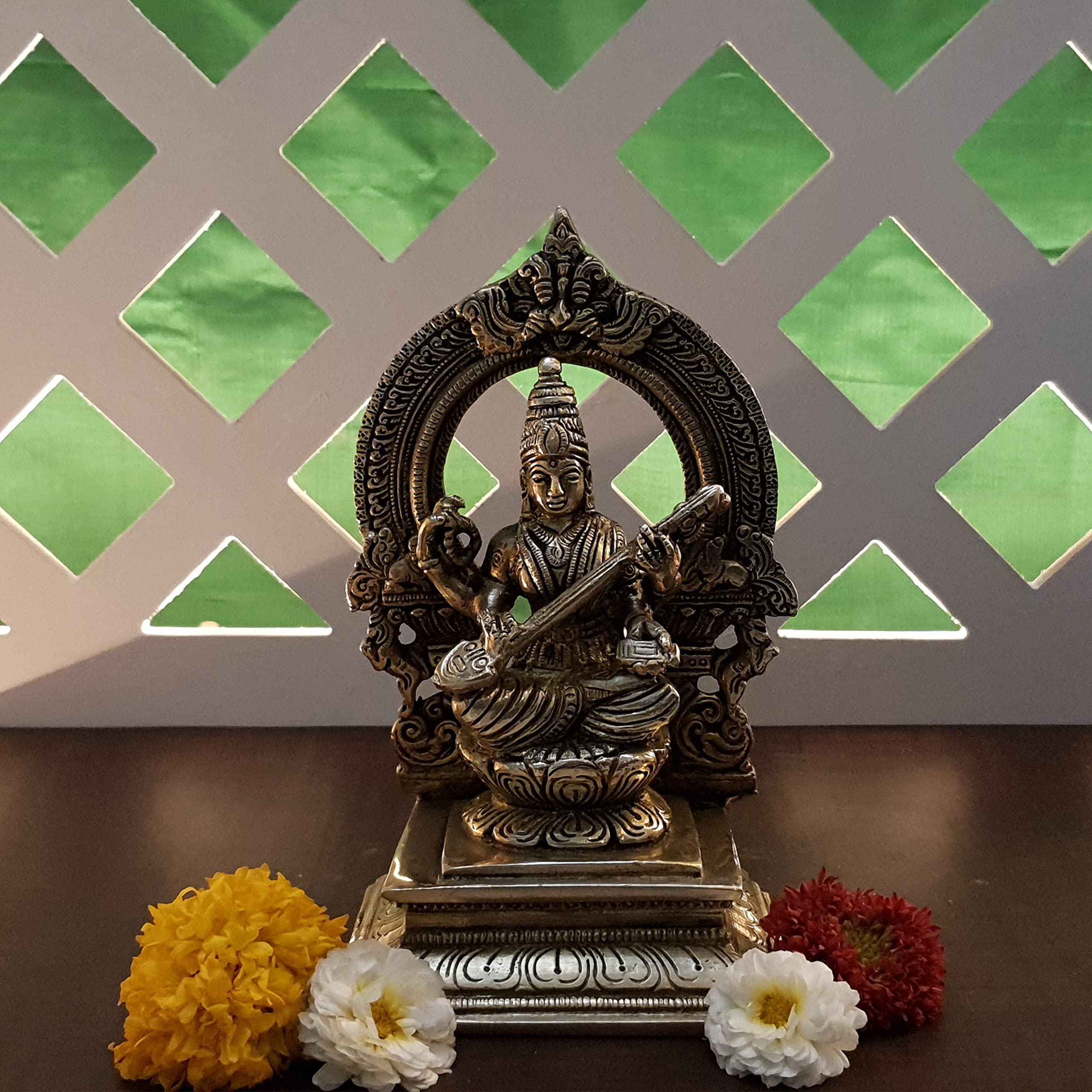 Buy Divya Mantra Saraswati Idol for Home Puja Room Diwali Decor Pooja ...
