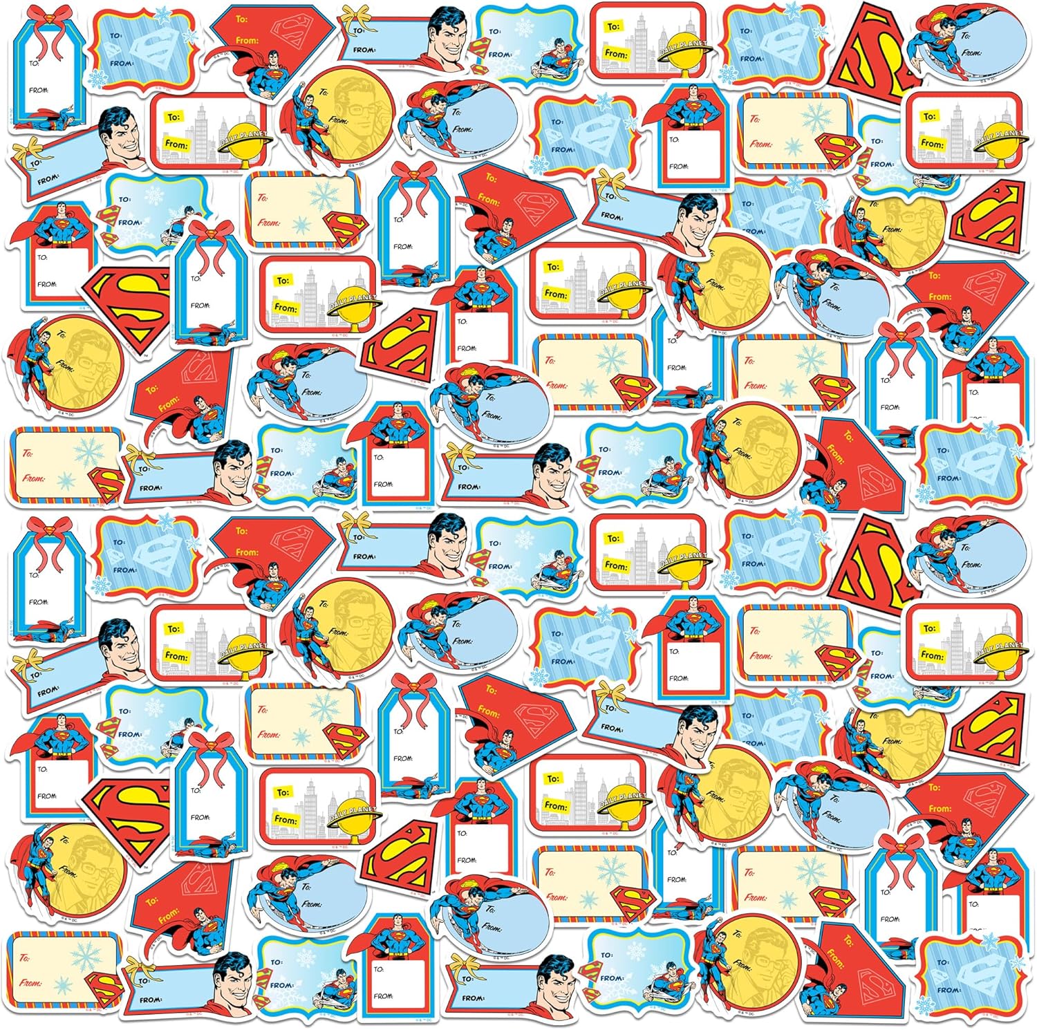 Amazon.com: Superman Christmas Gift Tag Stickers – 100-Count Holiday ...