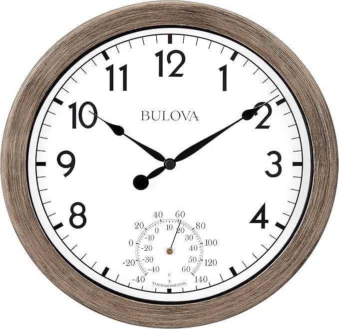 Bulova Patio Time - Reloj de Pared para Interiores y Exteriores, 10.25 ...