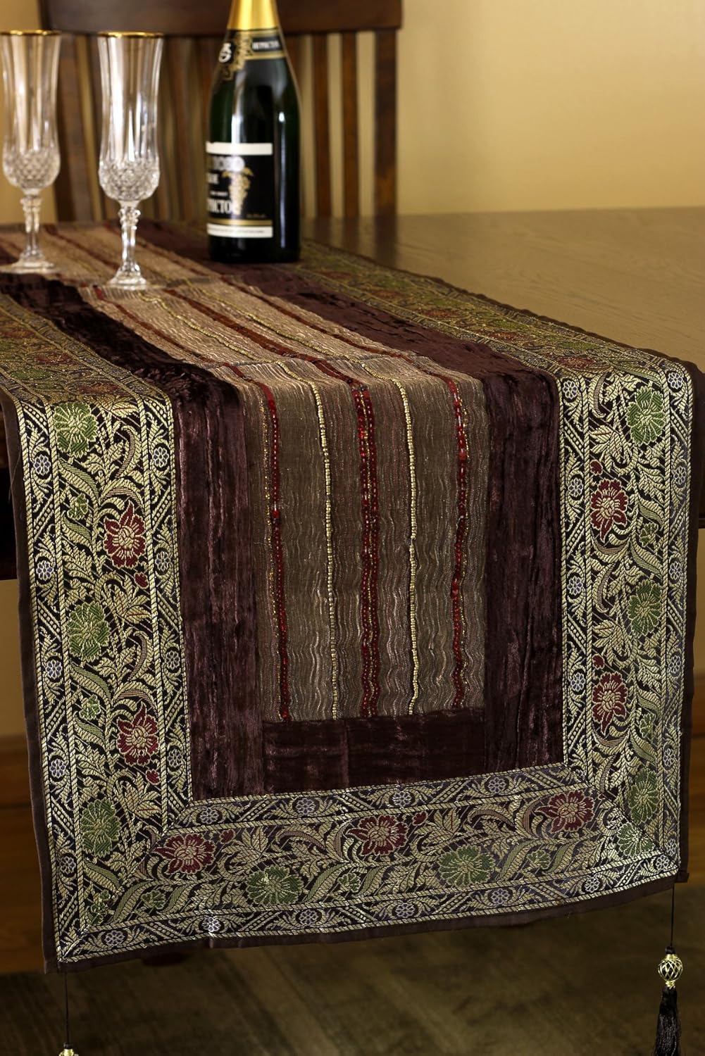 Arabian Velvet 70Inch by 17Inch Table Runner (Coffee Brown) : Amazon.ca ...