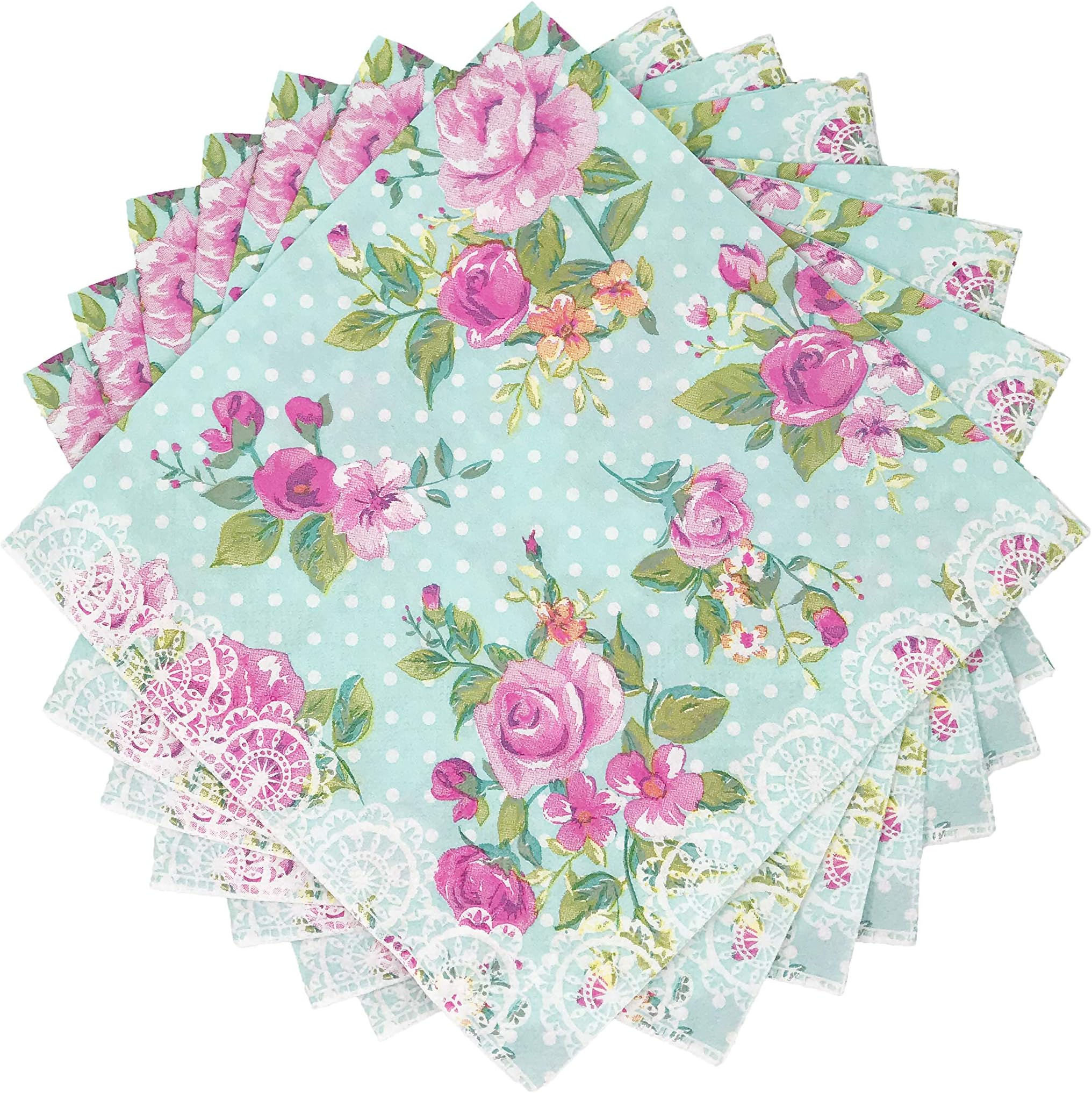 Amazon.com: 150 Pack Pink Floral Paper Napkins for Bridal Shower ...