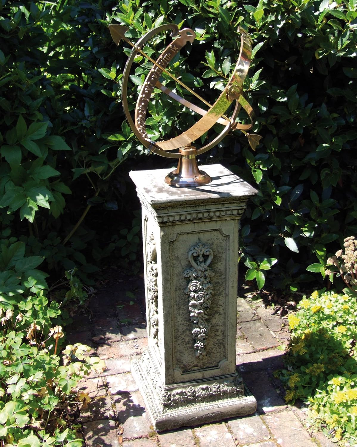 Statues & Sculptures Online Floral Armillary Stone Garden Sundial ...