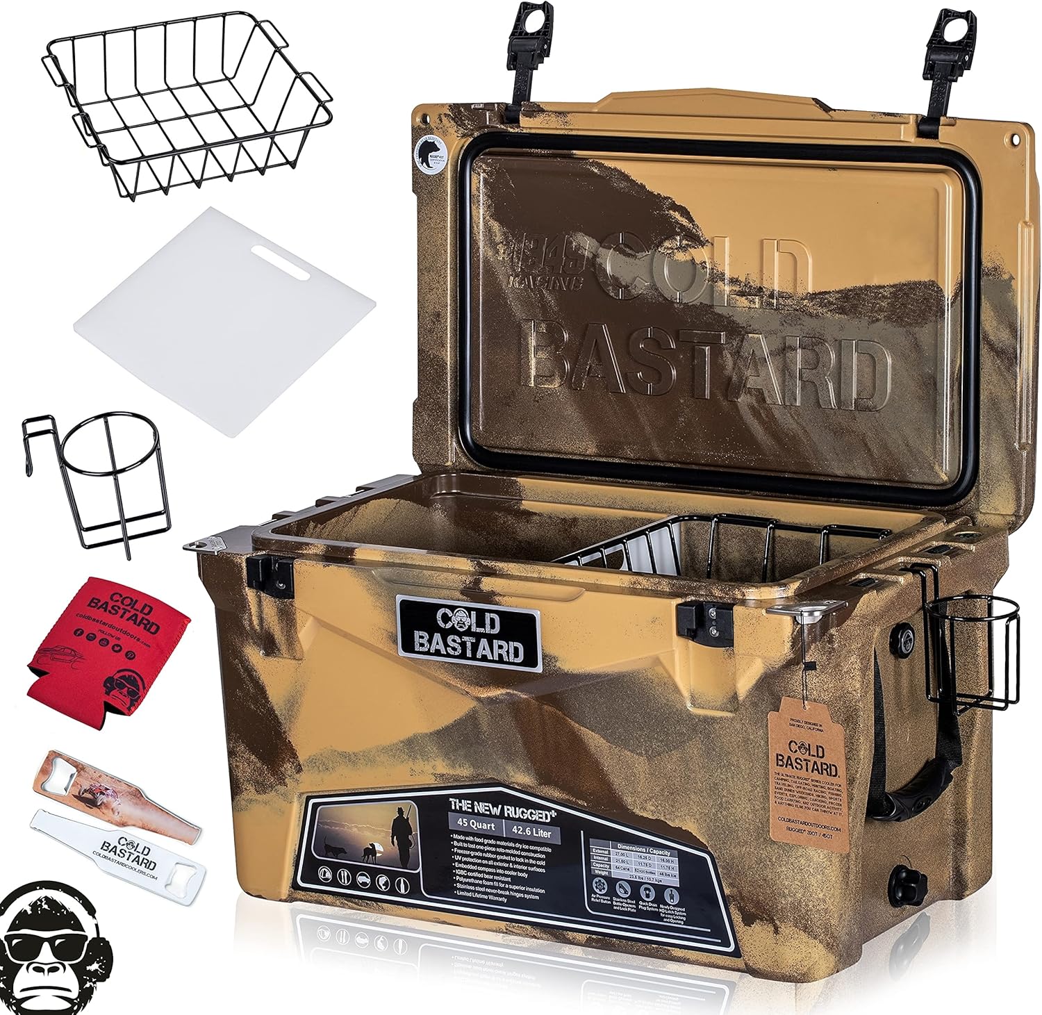 Amazon.com : 45QT Cold Bastard Rugged+ CAMO Camel Best Premium Ice ...