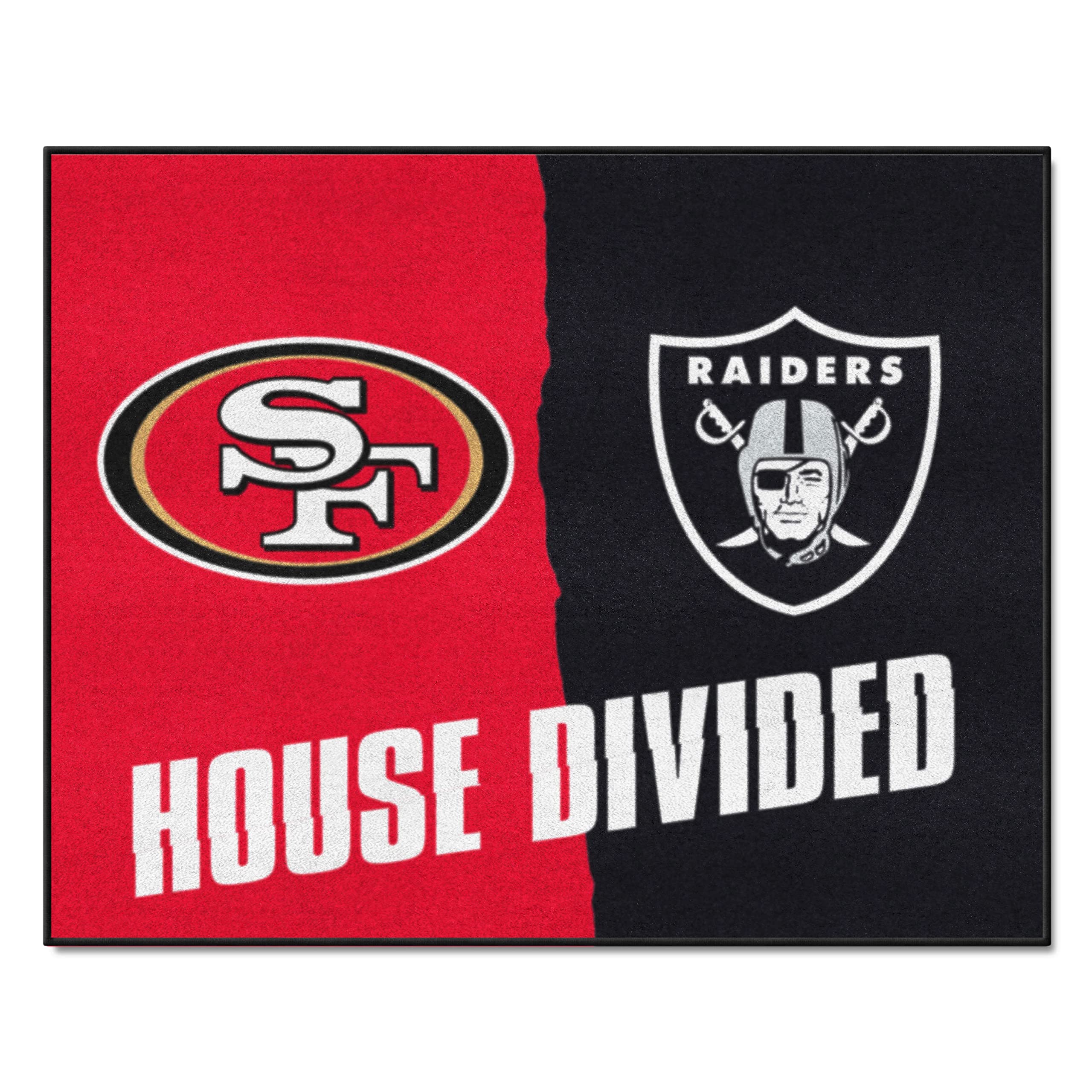 FANMATS NFL Unisex-Adult House Divided Mat San Francisco 49ers 33.75" x ...