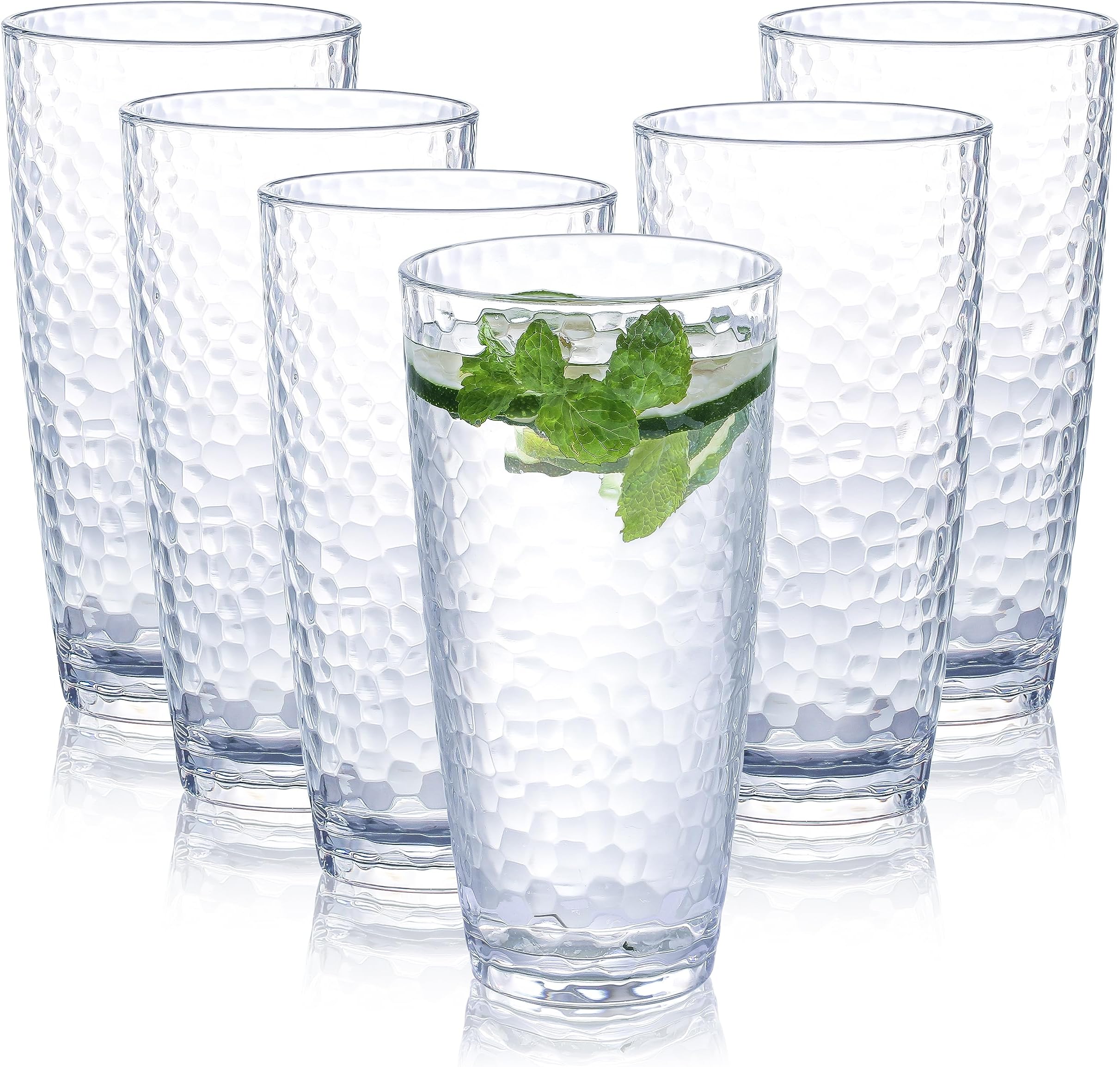 Amazon.com | Tebery 8 Pack Plastic Highball Drinking Glasses Plastic ...