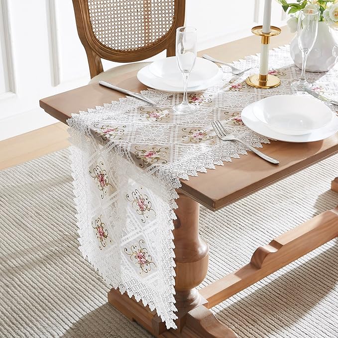 Amazon.com: WARM HOME DESIGNS White Lace Table Runner. 72 Inch Long ...
