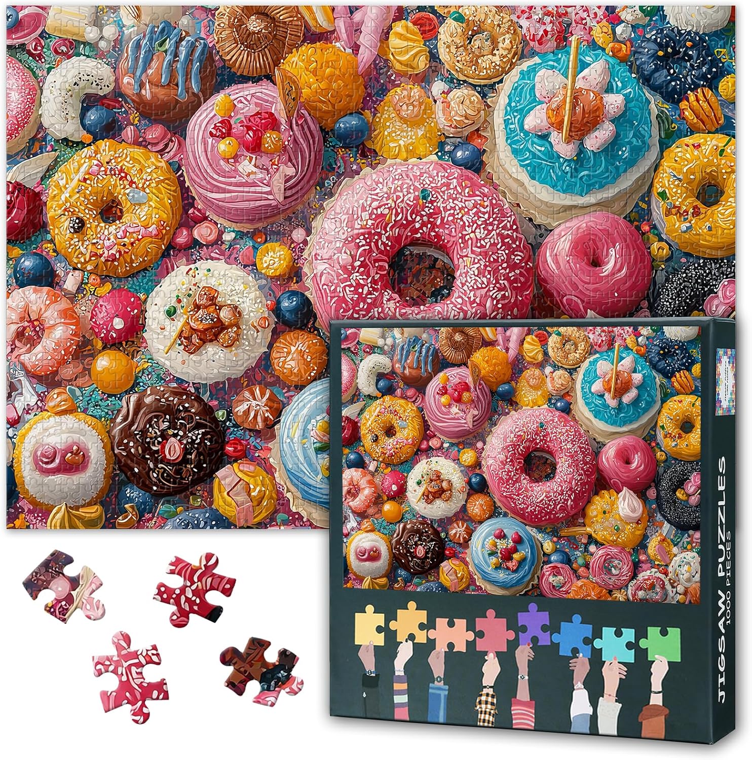 Amazon.com: 1000 Piece Dessert Jigsaw Puzzle for Adults - Colorful ...