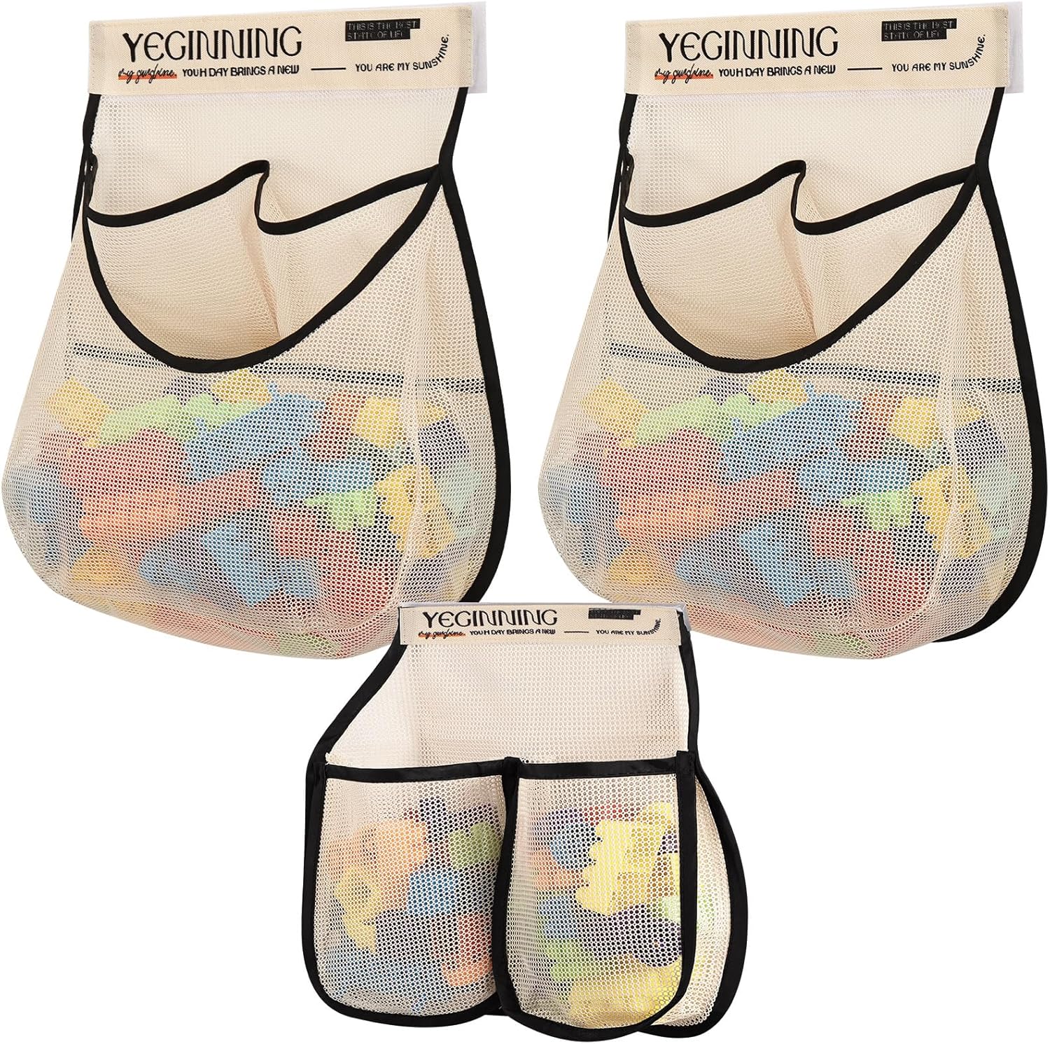 Amazon.com: 3 Bath Toy Storage Organizer, Bath Toy Storage Net with ...