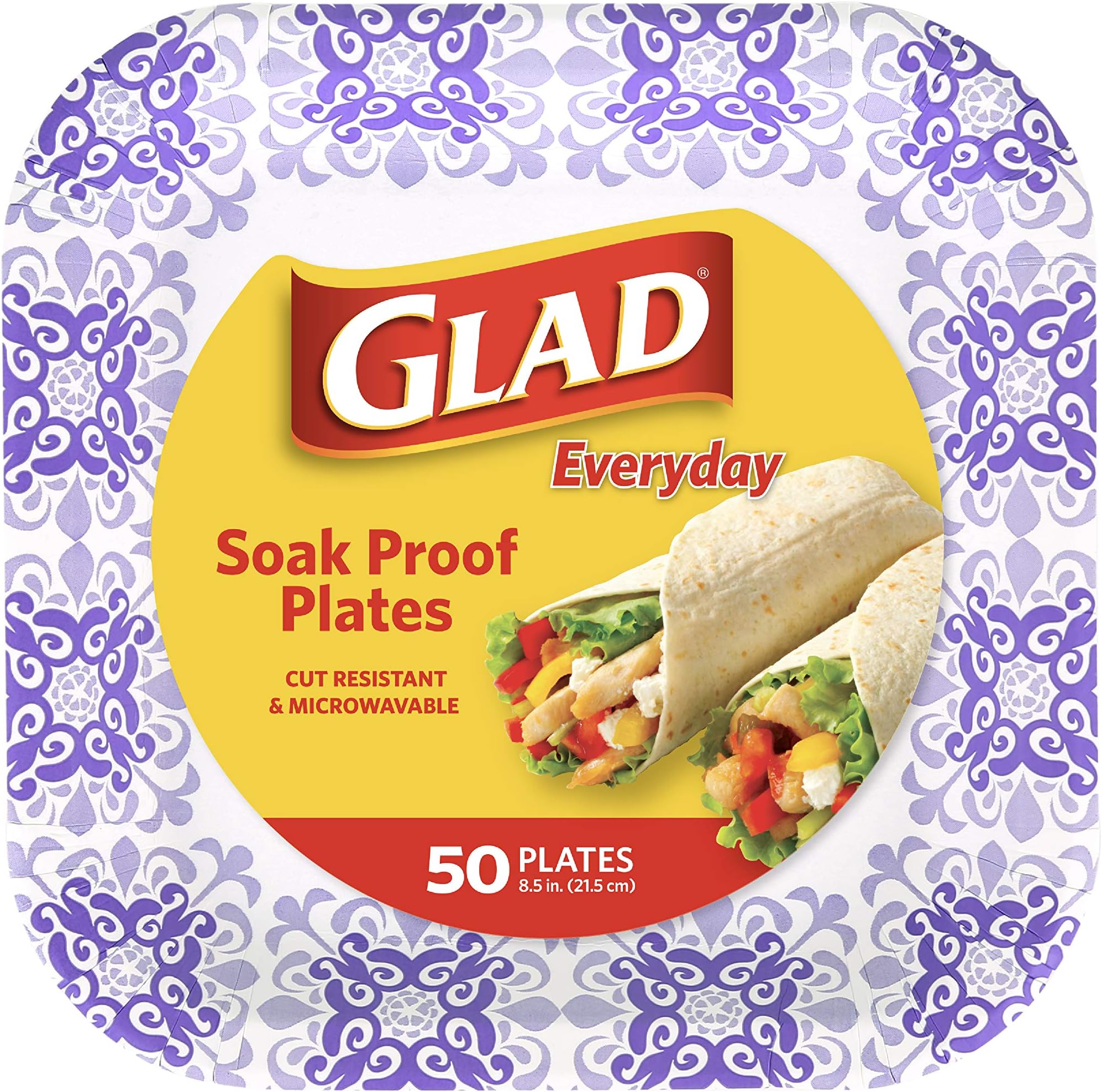 Amazon.com: Glad Square Disposable Paper Plates for All Occasions ...