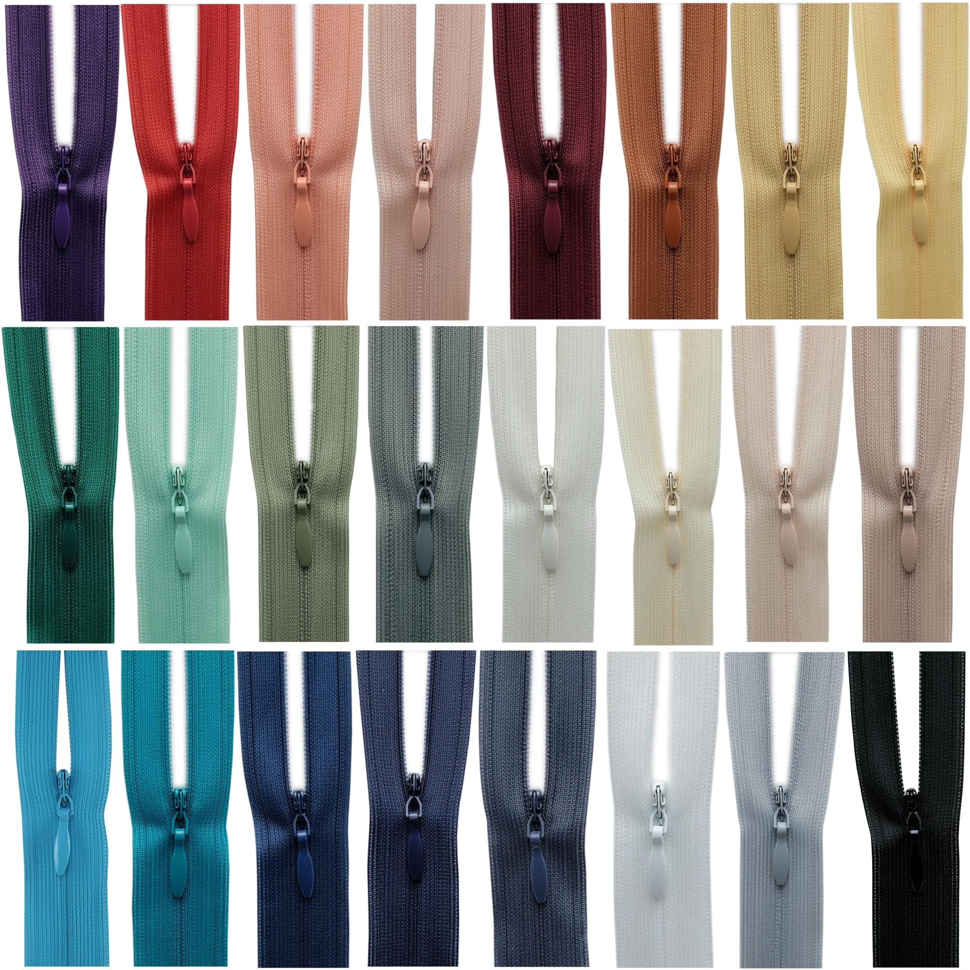 5 Pack x Closed END No.3 Nylon ZIPS *24 Colours* Zipper Sewing (Red x 5 ...