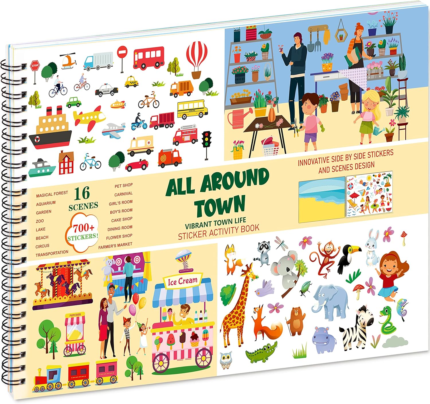 Amazon.com: Sticker Coloring Books for Kids Ages 4-8: Reusable 700 ...