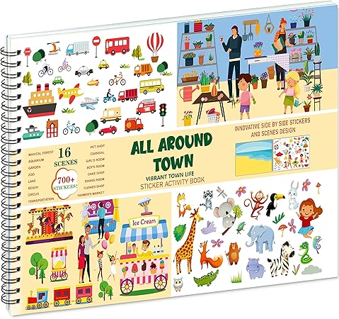 Amazon.com: Sticker Coloring Books for Kids Ages 4-8: Reusable 700 ...