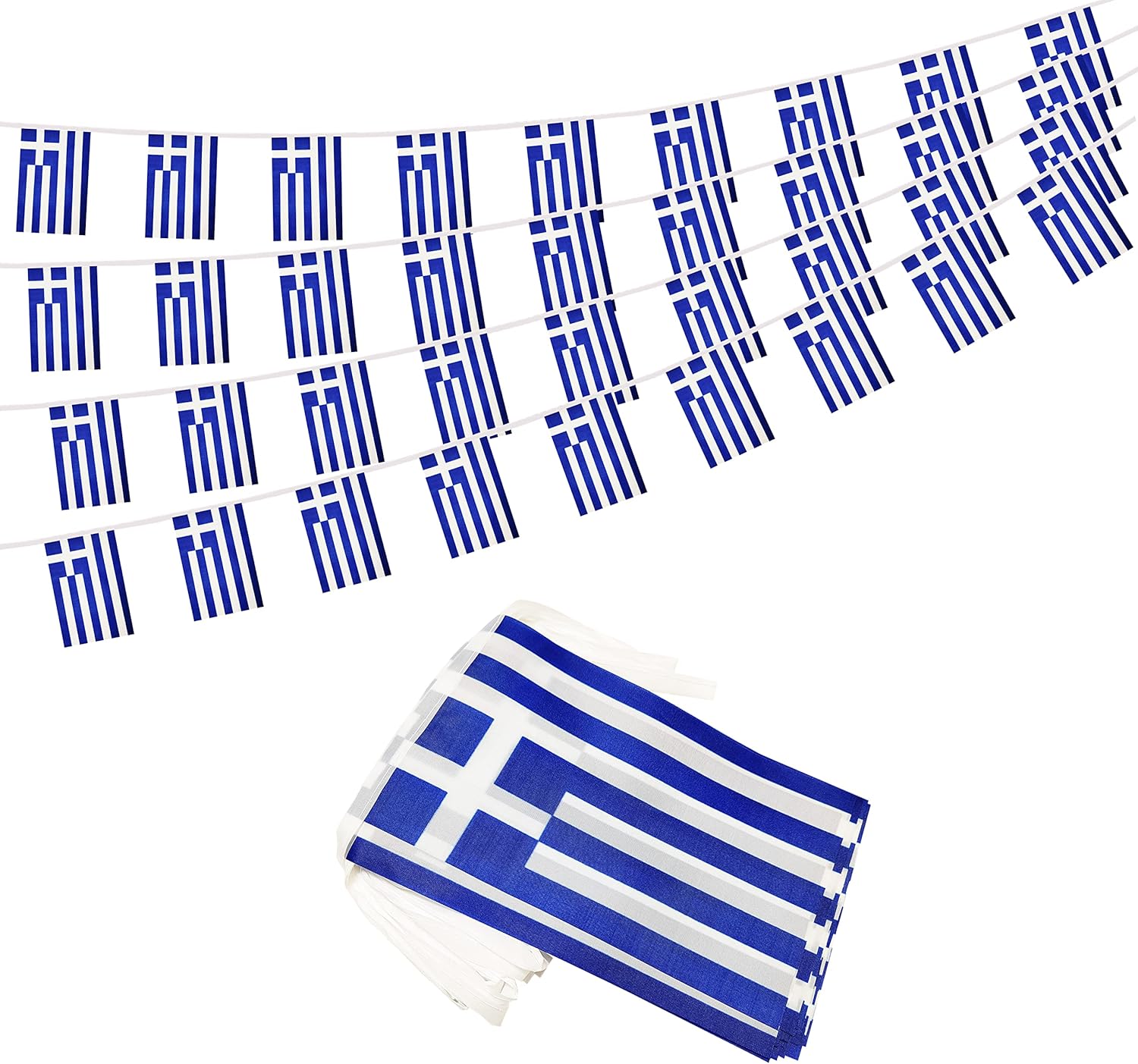 Amazon.com : 50 Feet Greece Greek Banner Flag String, Greece Mini Flag ...