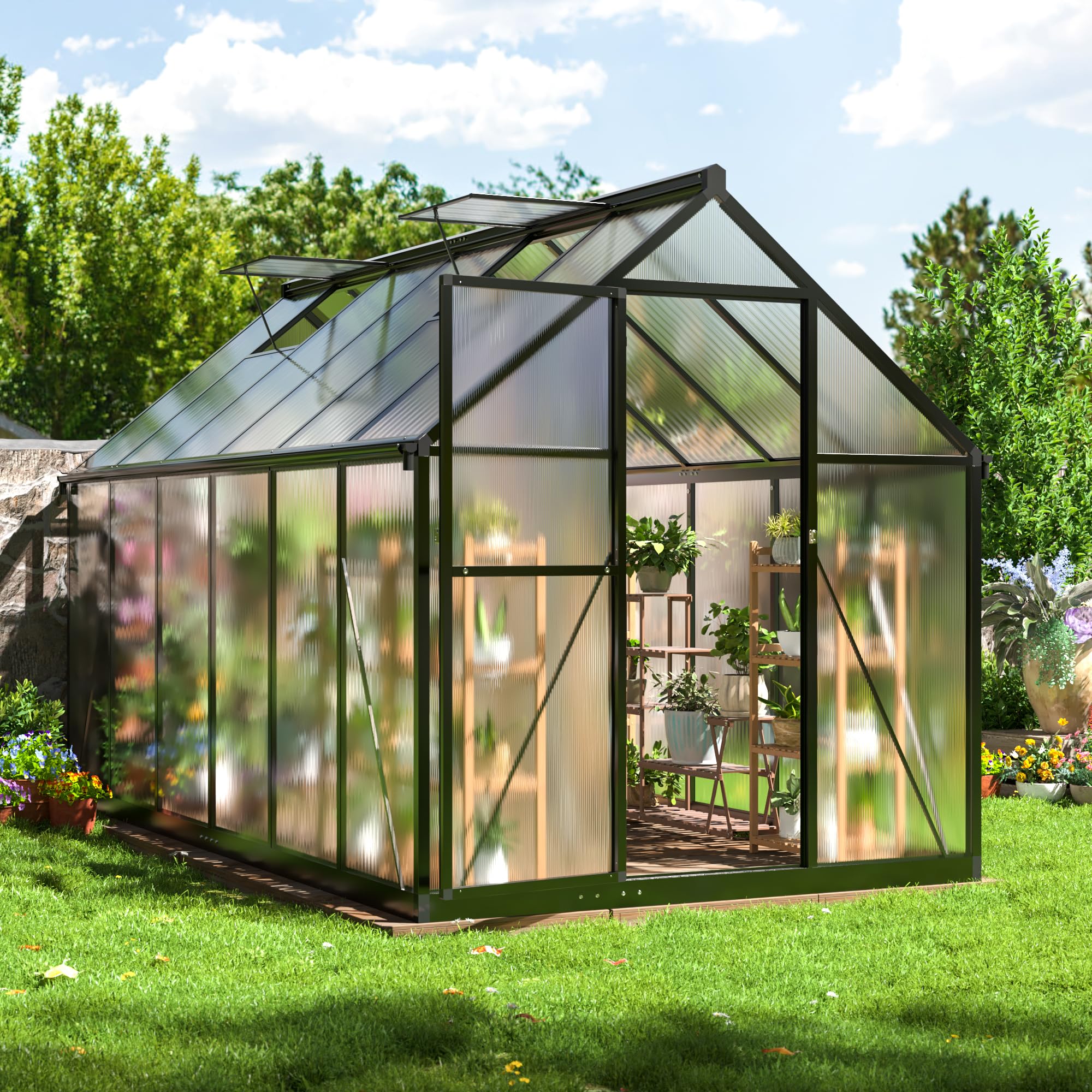 Amazon.com : AirWire 6x11 FTQuick Setup Polycarbonate Greenhouse with ...