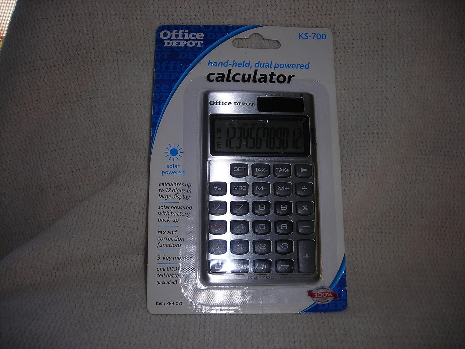 Amazon.com : Calculator KS 700 Office Depot Dual Powered 289 070 Solar ...