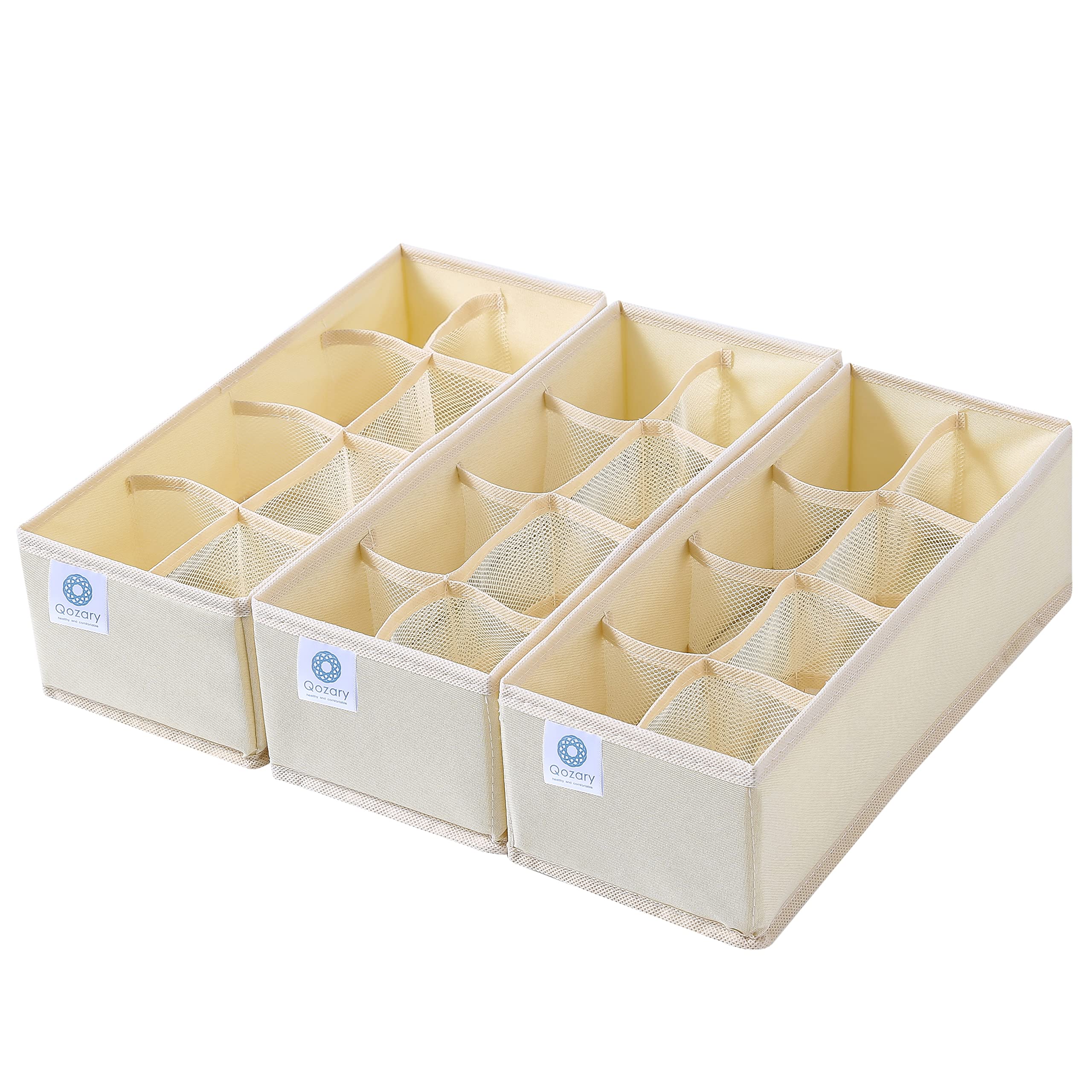 Amazon.com: Qozary 3 Pack Sock Underwear Drawer Organizer Dividers ...