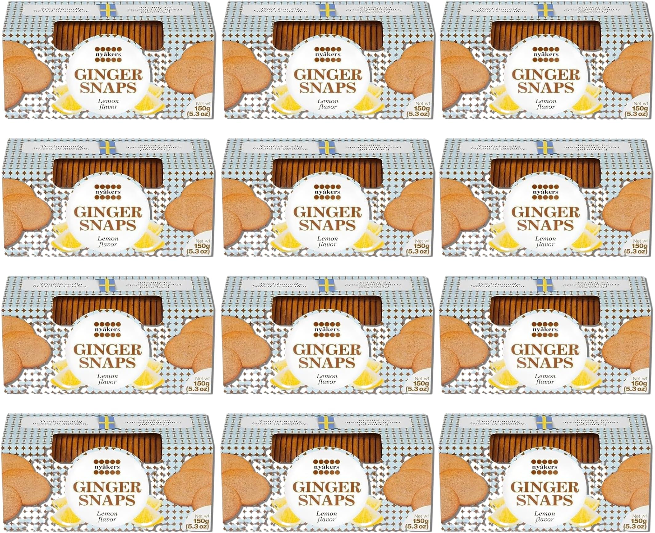 Amazon.com: Nyakers Swedish Pepparkakor Lemon Ginger Snaps Cookies ...