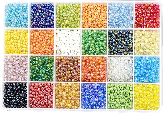 Amazon.com: Mandala Crafts Glass Seed Beads for Jewelry Making - 4000 6 ...