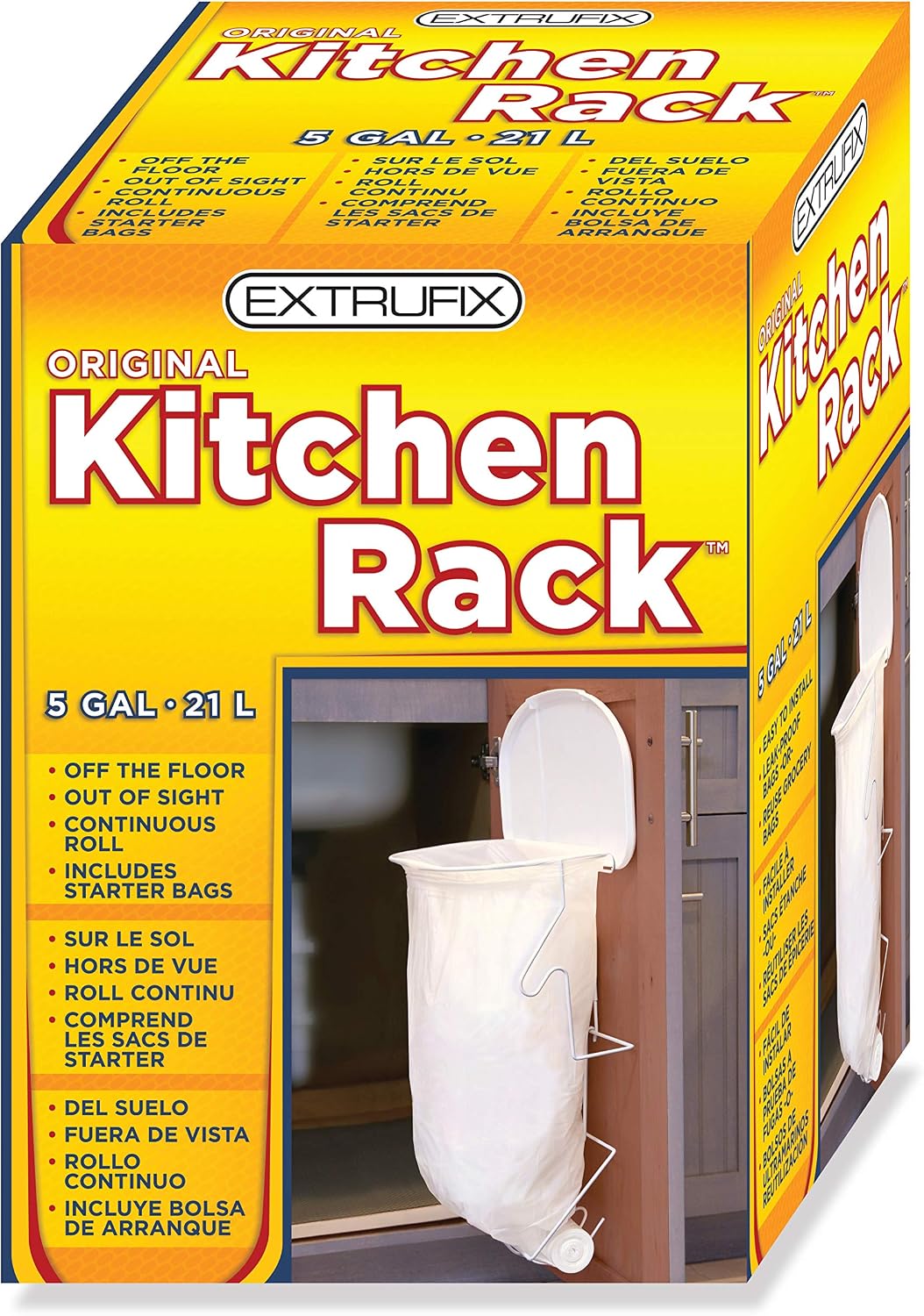 Amazon.com: Extrufix 21501 Original Kitchen Rack 5 Gallon, White : Home ...