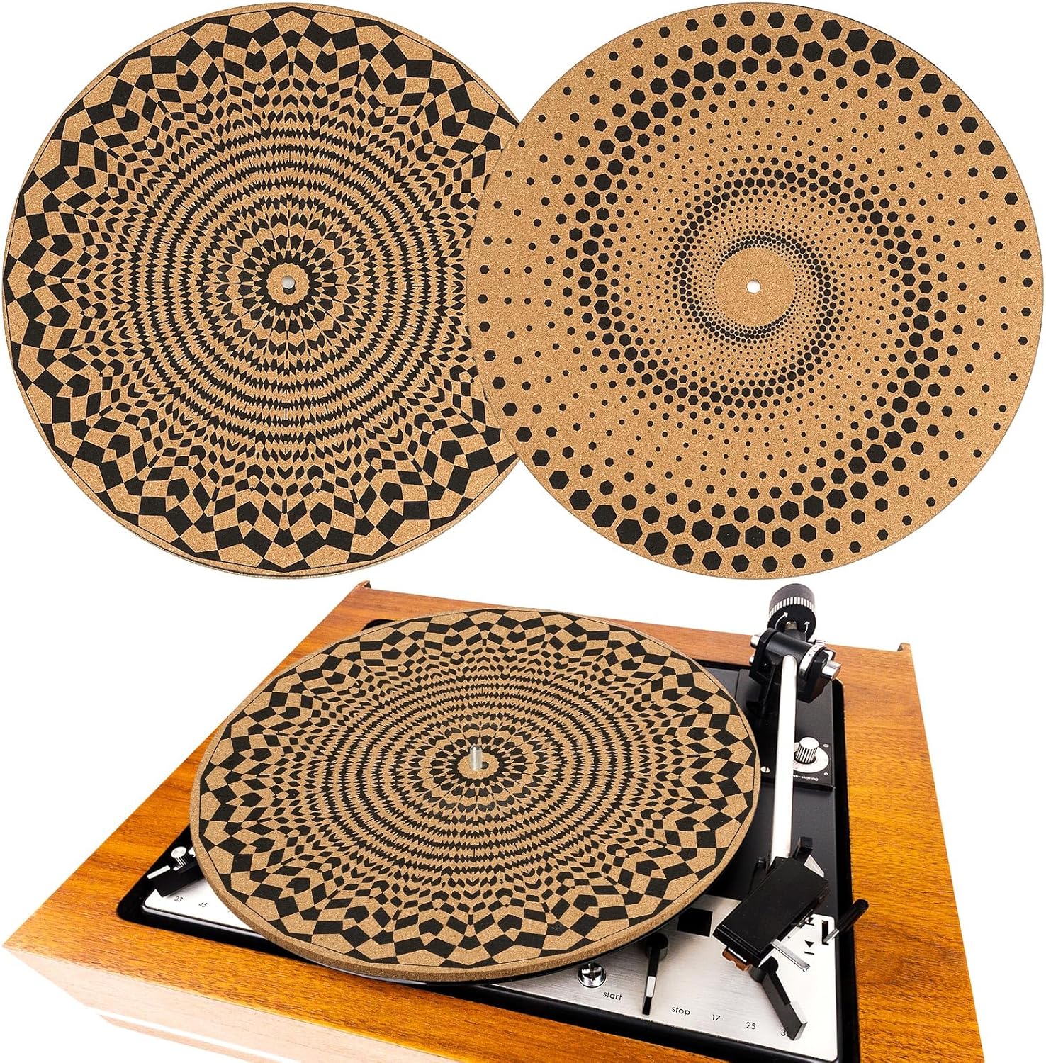 Amazon.com: Briwooody 2 Pcs Cork Turntable Mat/3mm Thick for Better ...