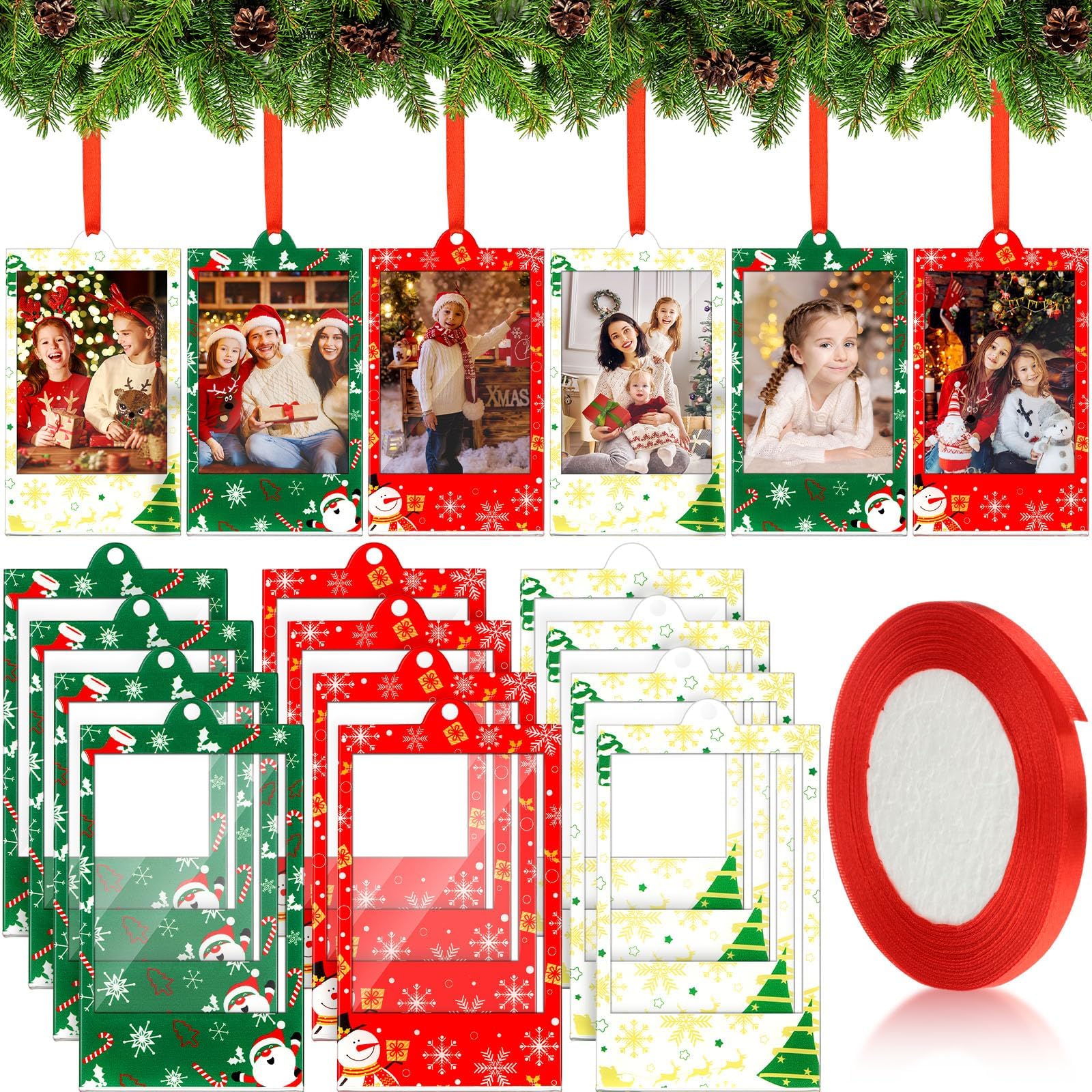 Amazon.com - OurWarm 24Pcs Christmas Picture Frame Ornament Bulk DIY ...