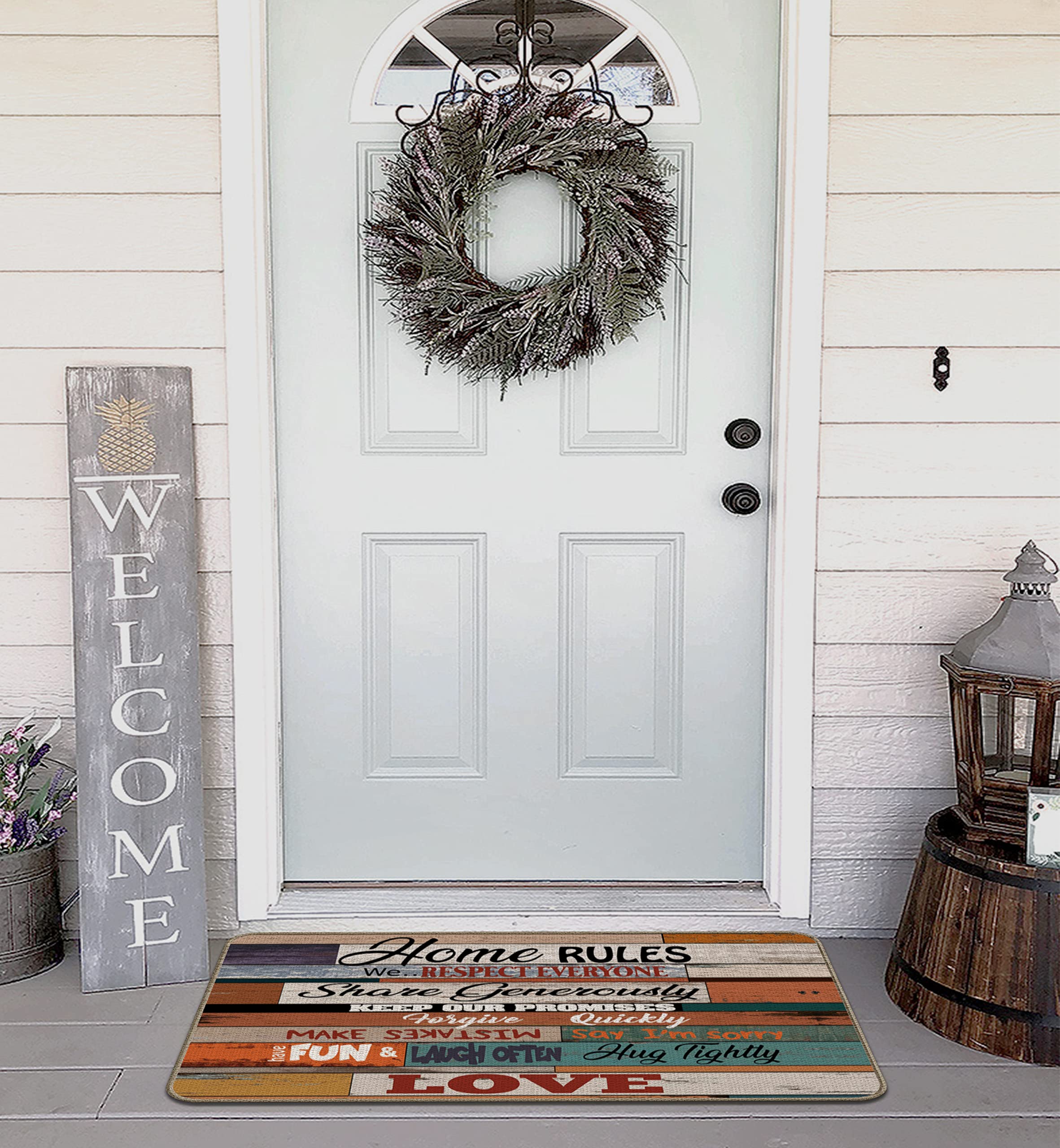 Inspirational Home Rules Decorative Indoor Outdoor Doormat,New House ...