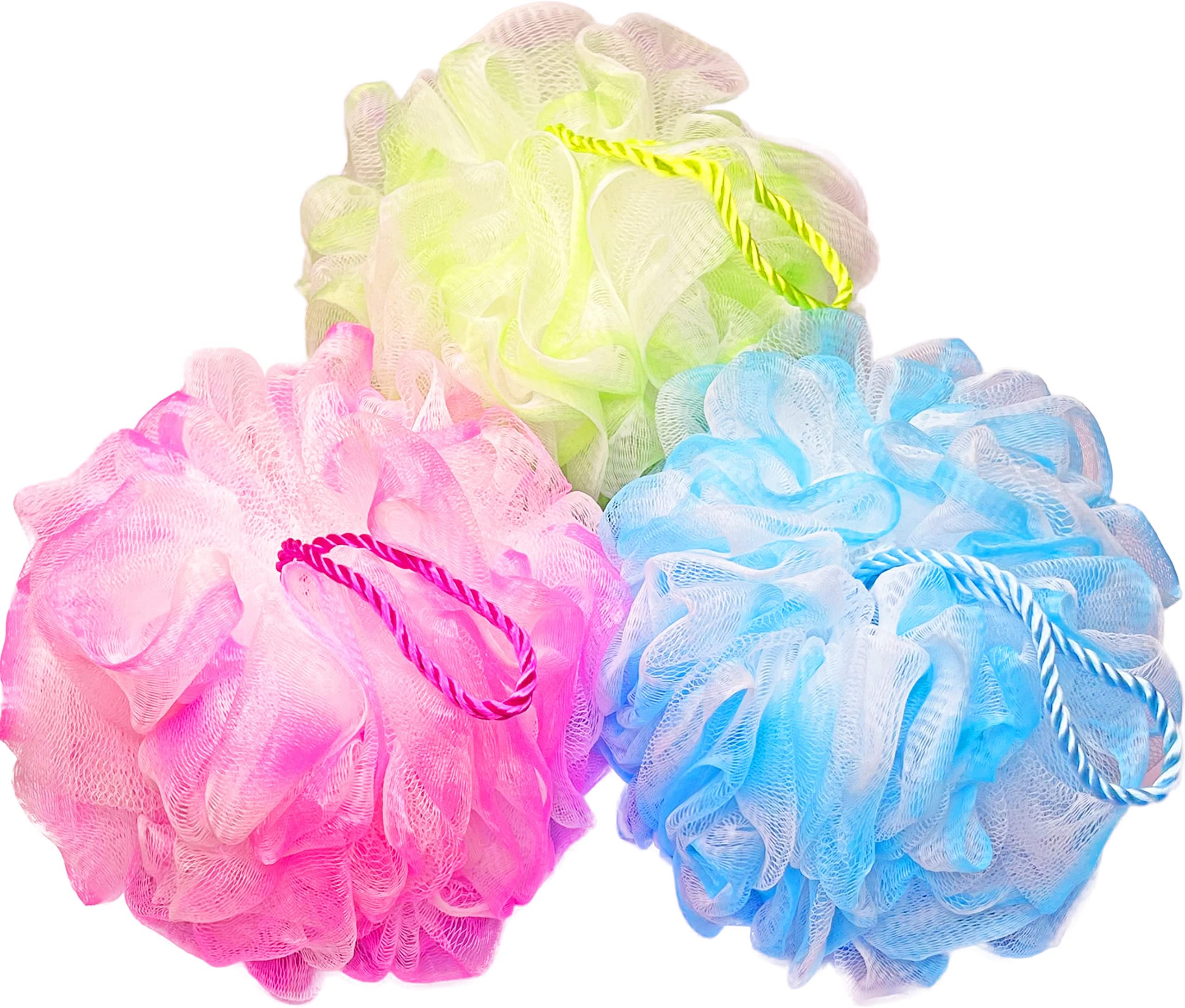Amazon.com: 3 Pack Bath Sponge Shower Loofahs Balls 75g/PCS for Body ...