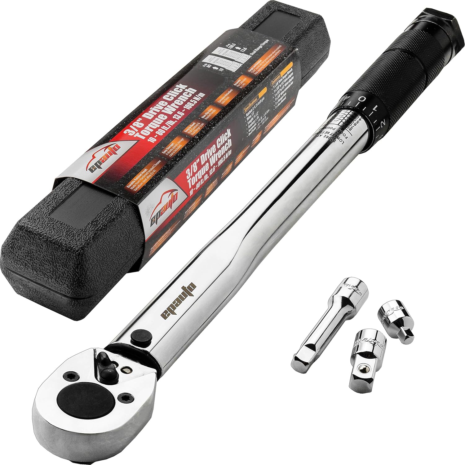 EPAuto 3 8 Inch Drive Click Torque Wrench 10 80 Ft lb 13 6 108 5