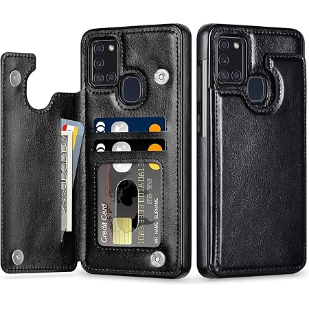 TECHGEAR Galaxy A21s Leather Wallet Case, Flip Protective Case Cover ...
