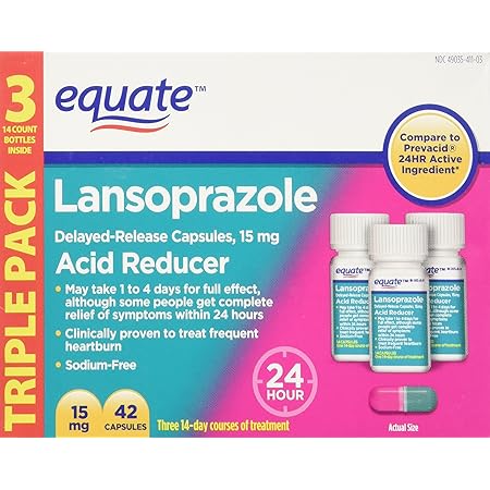 HealthCareAisle Lansoprazole 15 mg – 42 Delayed-Release Capsules – Acid ...