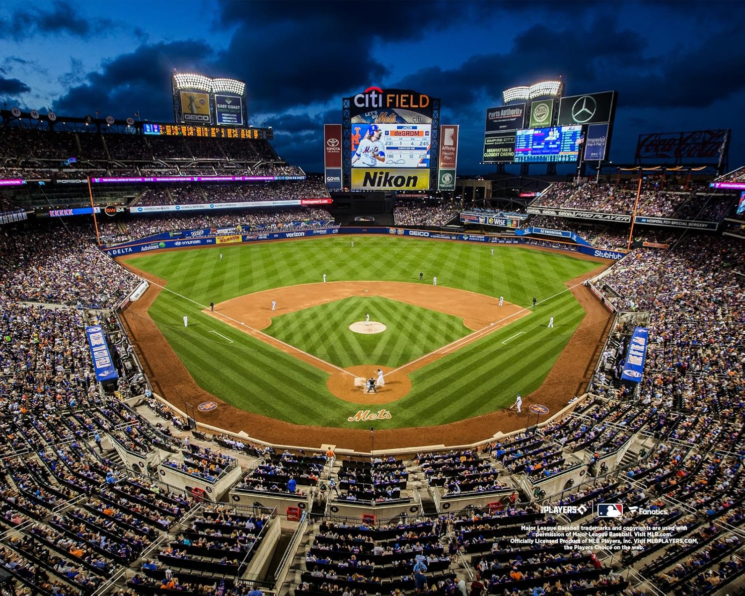 Amazon.com: Citi Field New York Mets Unsigned Night Time General View ...