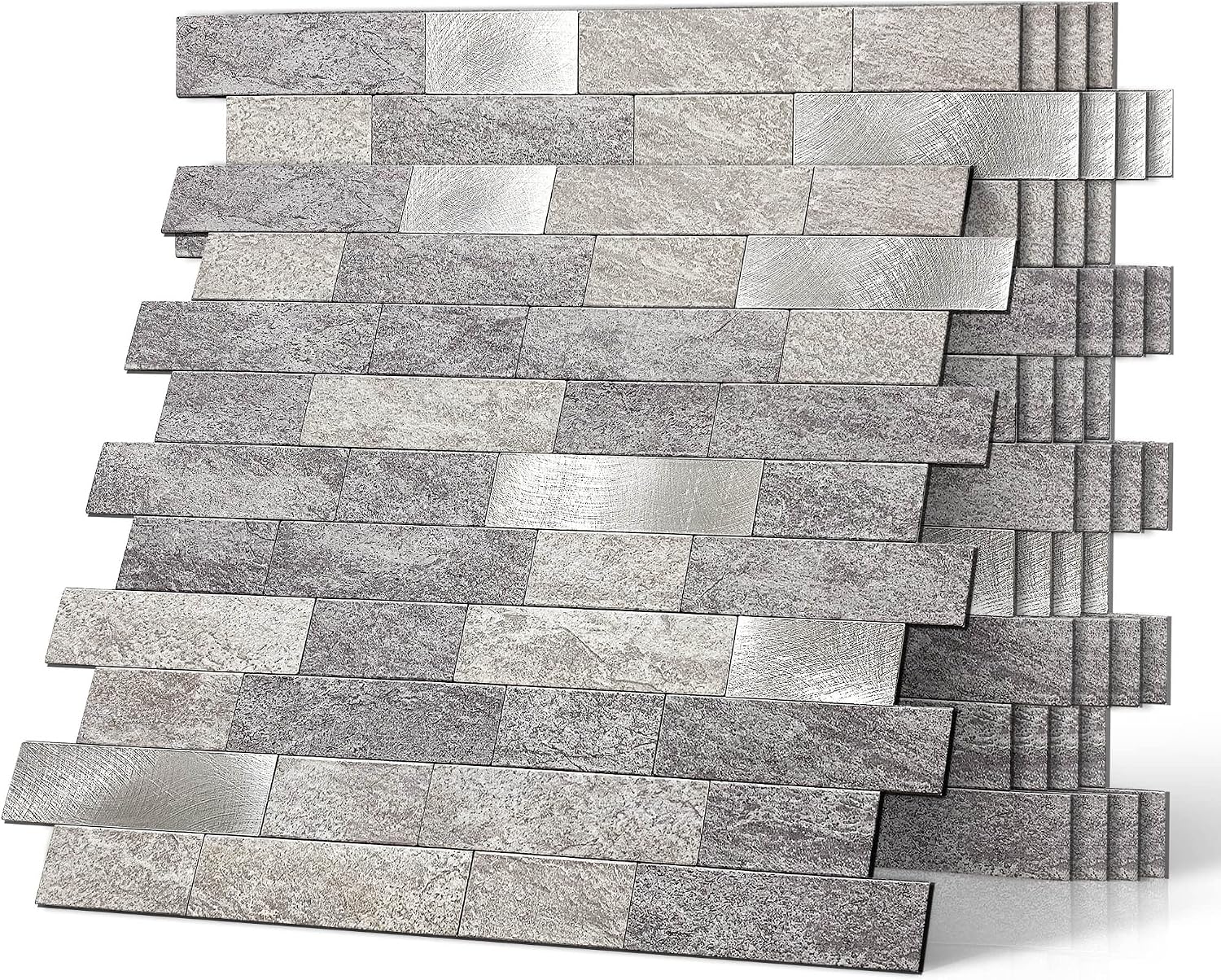 BeNice Stick on Wall Tiles Kitchen,Bathroom Self Adhesive Tiles Marble ...