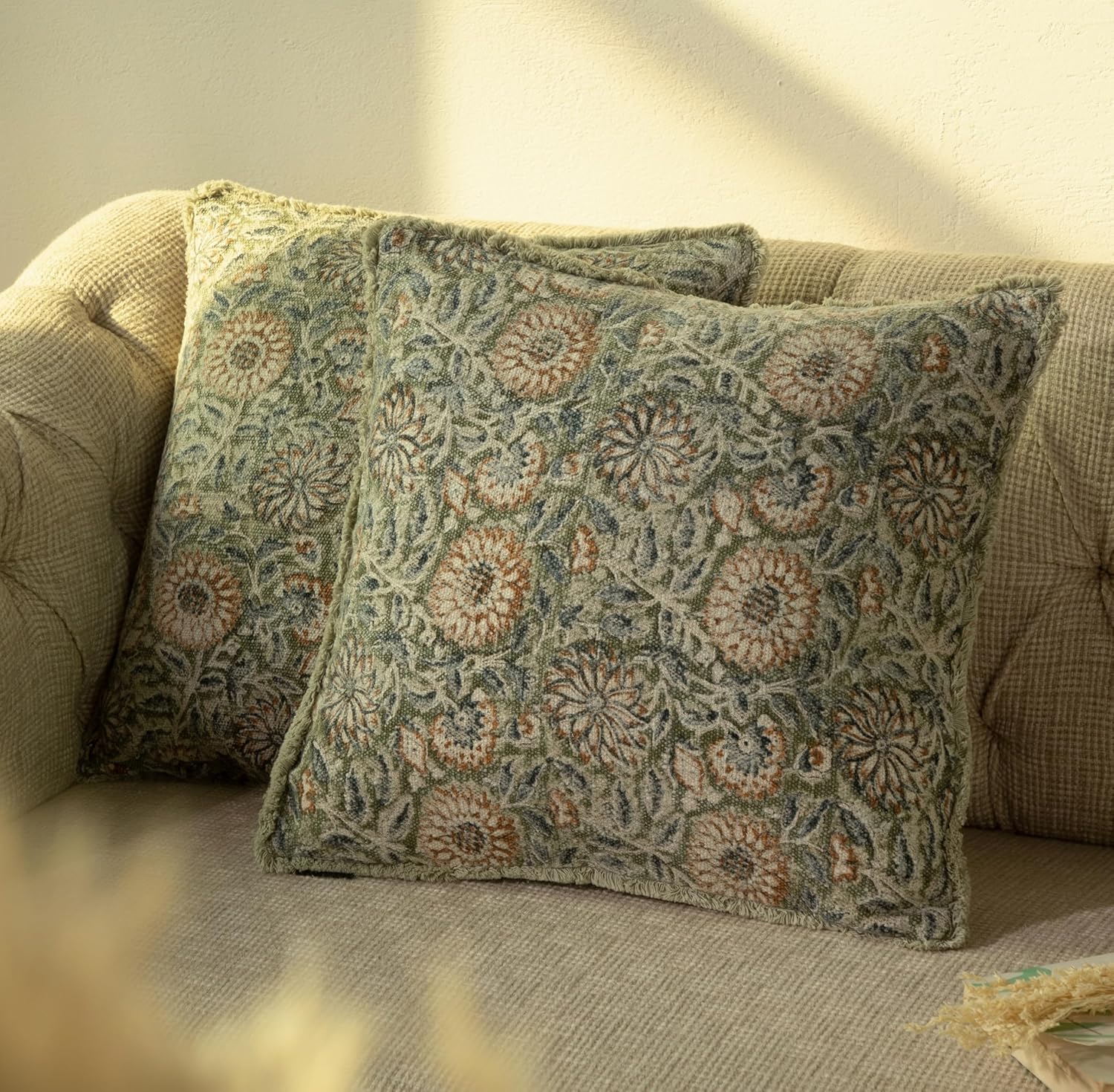 Amazon.com: HOME WIBE Handblock Printed Vintage Indian Cotton ...