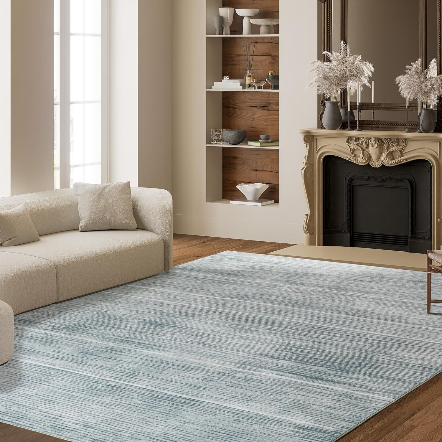 Amazon.com: HOMBYS 9x12 Thickened Memory Foam Area Rug for Living Room ...