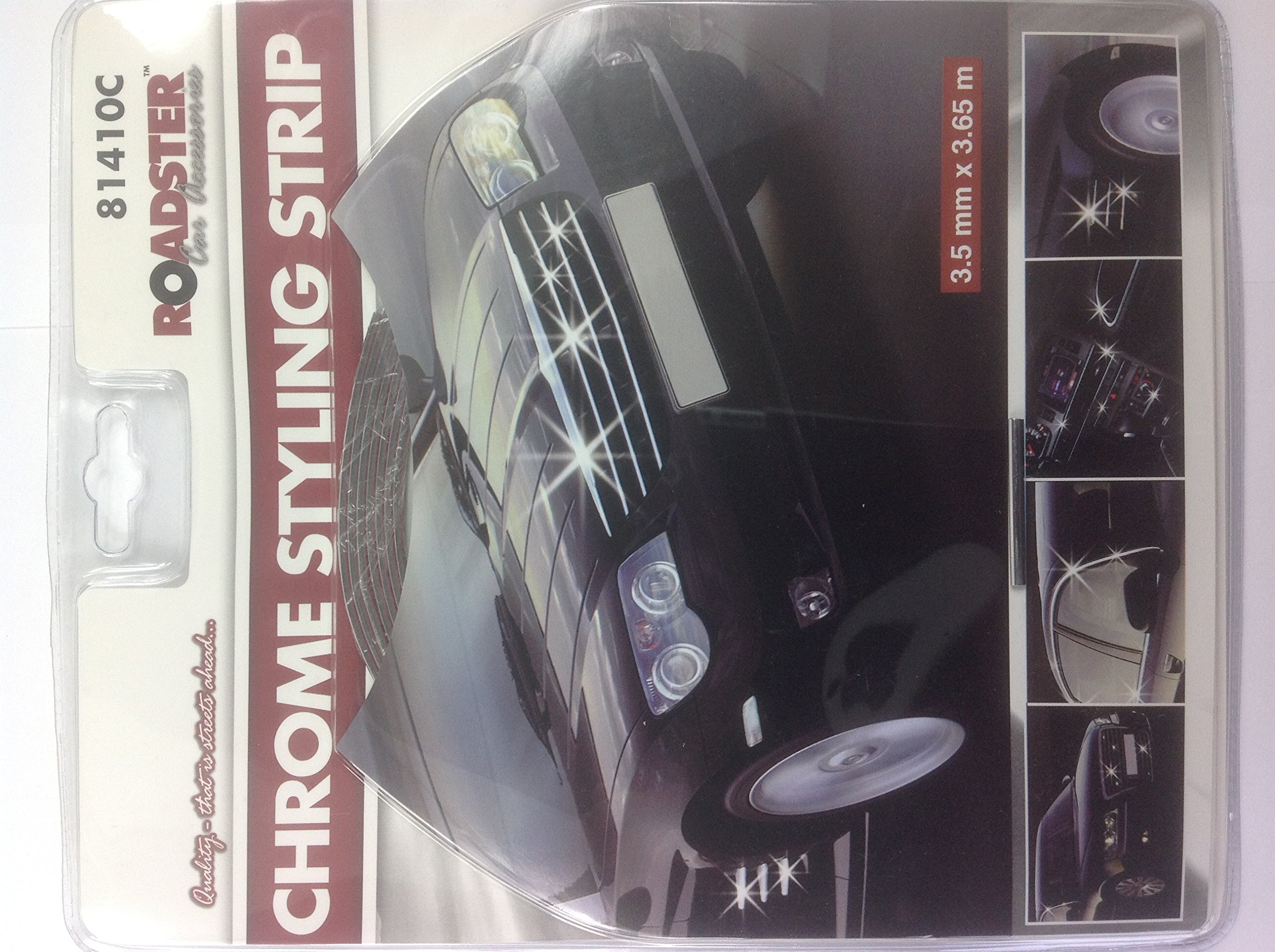 Chrome styling strip 3.5mm x 3.64m grill edge trim self adhesive dash ...