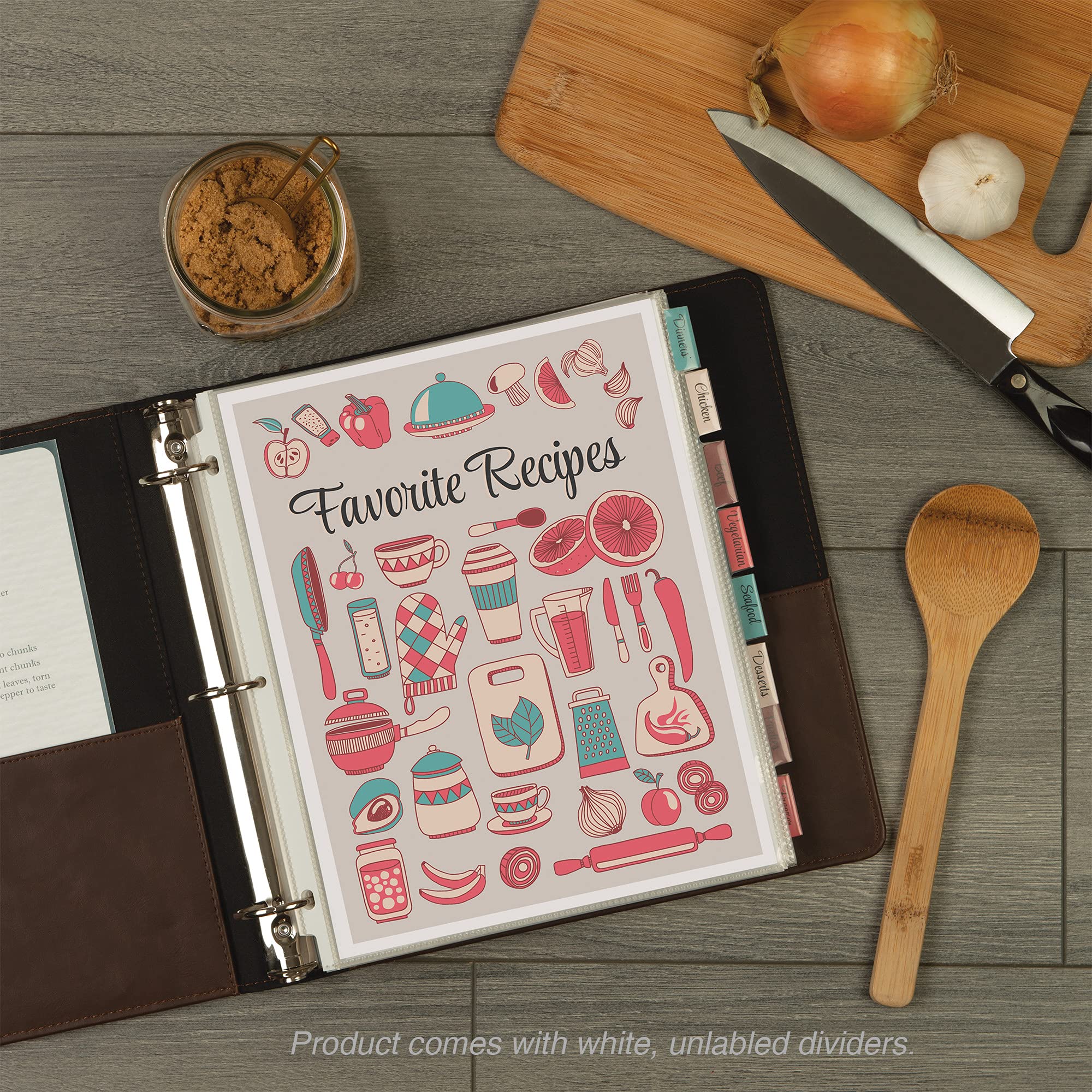 Snapklik.com : Samsill 8 Tab Recipe Dividers, Recipe Sleeves, Sheet ...