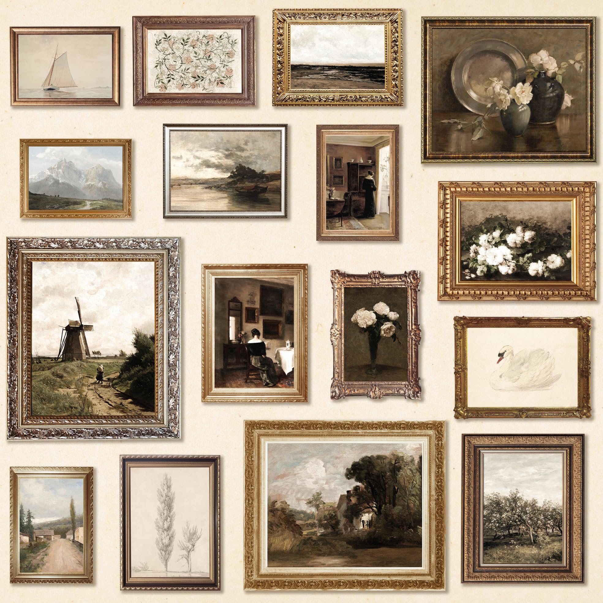Amazon.com: 97 Decor Antique Wall Decor - 16 Pcs Vintage Wall Art ...