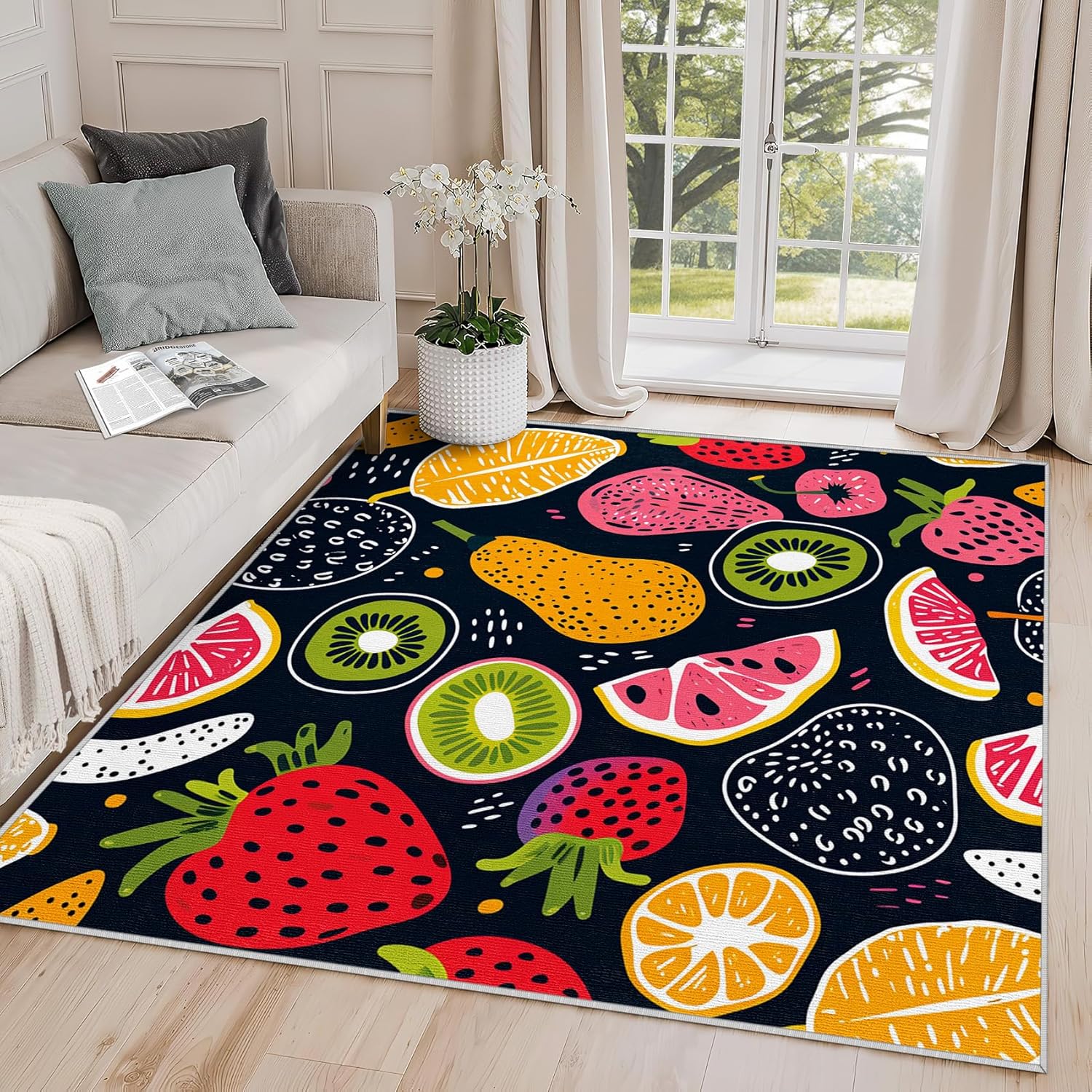 Amazon.com: Yoozitrees Fruit Rug for Classroom - Fruit Rug, 2x3 Rug ...