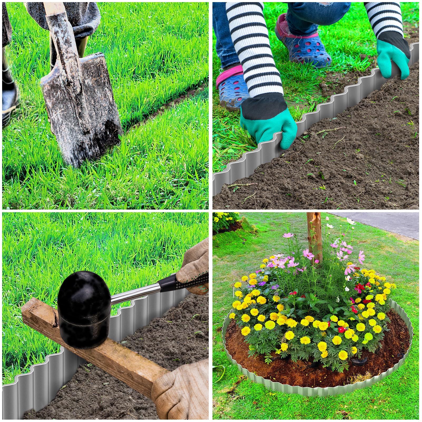 Snapklik.com : LAVEVE Corrugated Metal Garden Edging - Sturdy Border ...