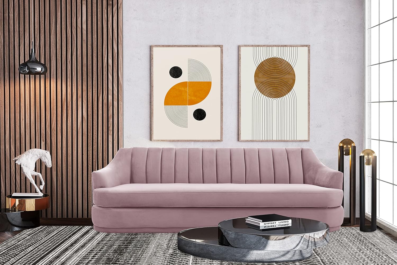 Amazon.com: Iconic Home Eva Velvet Upholstered Single Cushion Seat ...