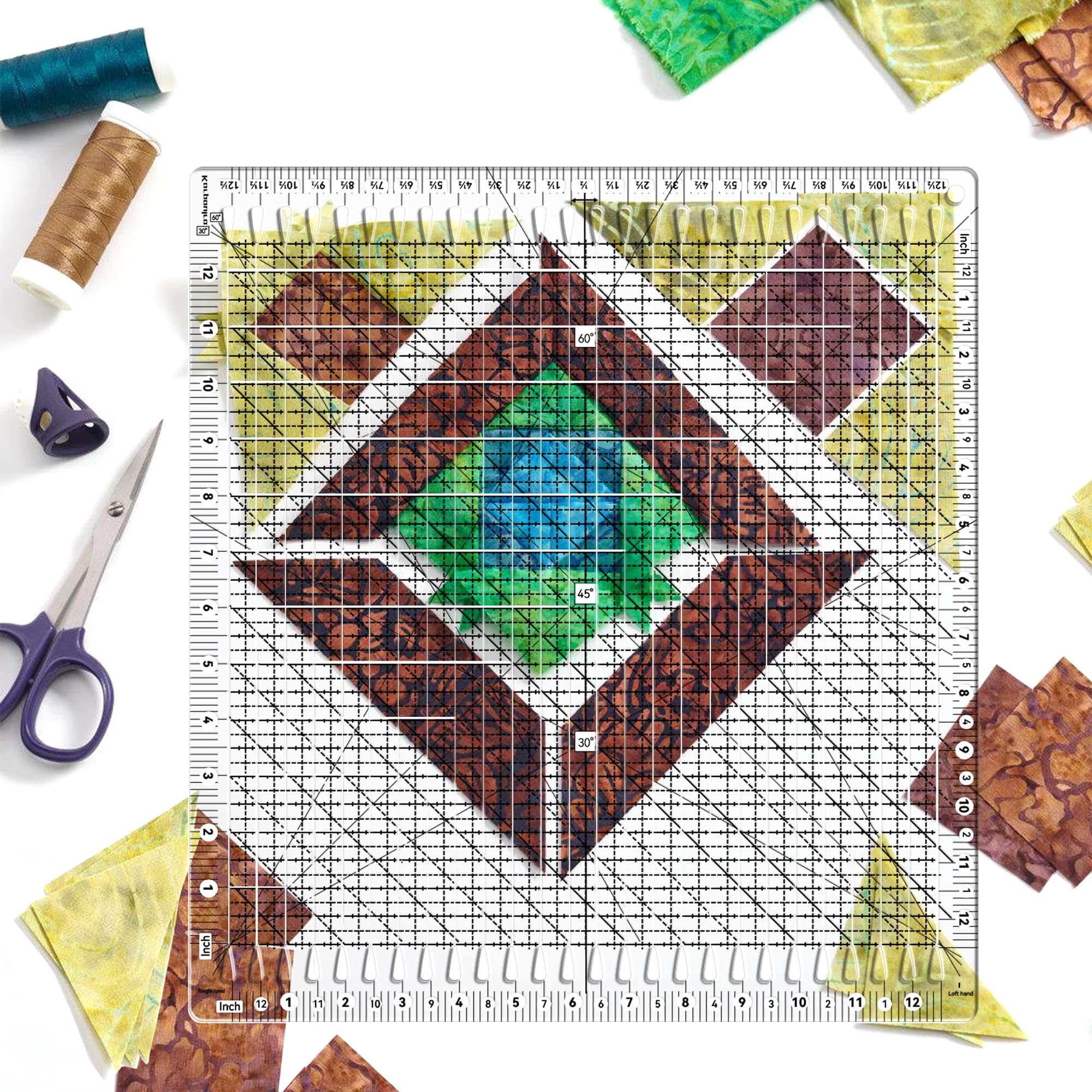 Snapklik.com : Quilting Ruler-Large Size 12 12 Slotted Stripology ...