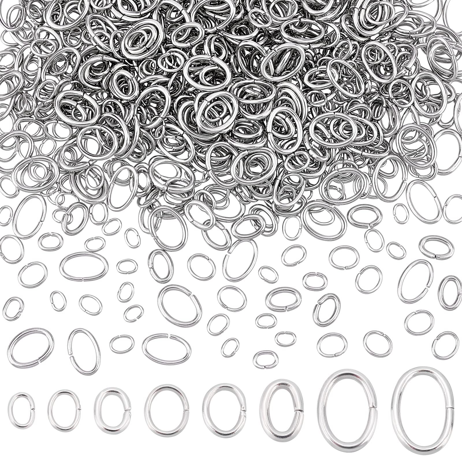 Amazon.com: UNICRAFTALE About 500pcs Stainless Steel Linking Ring Quick ...