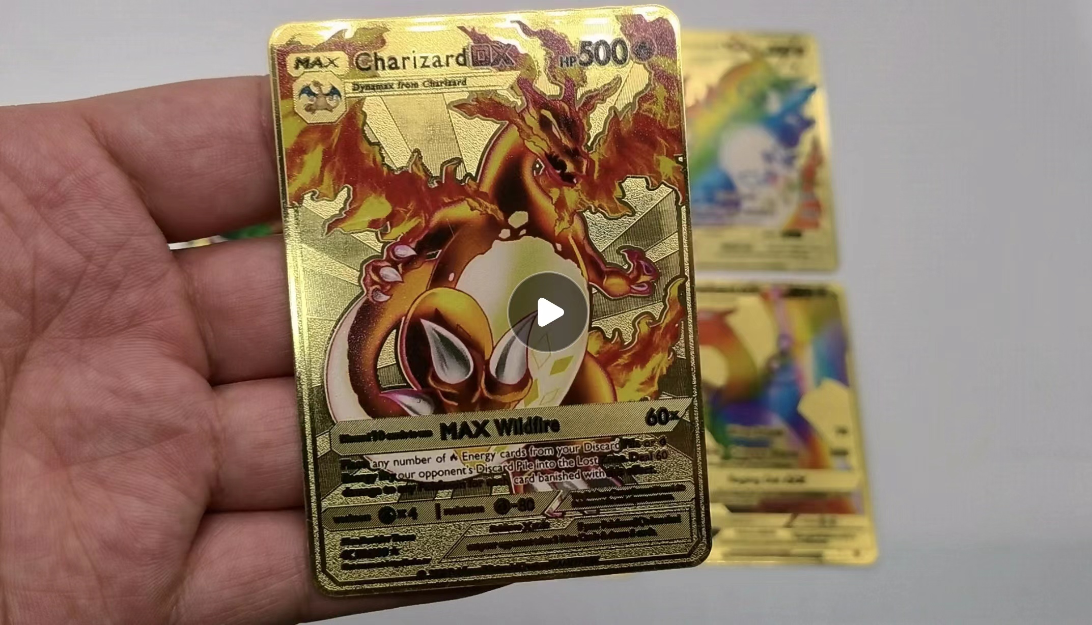 Watch 6Pcs Charizard Cards VMAX Metal Card Vmax DX GX on Amazon Live