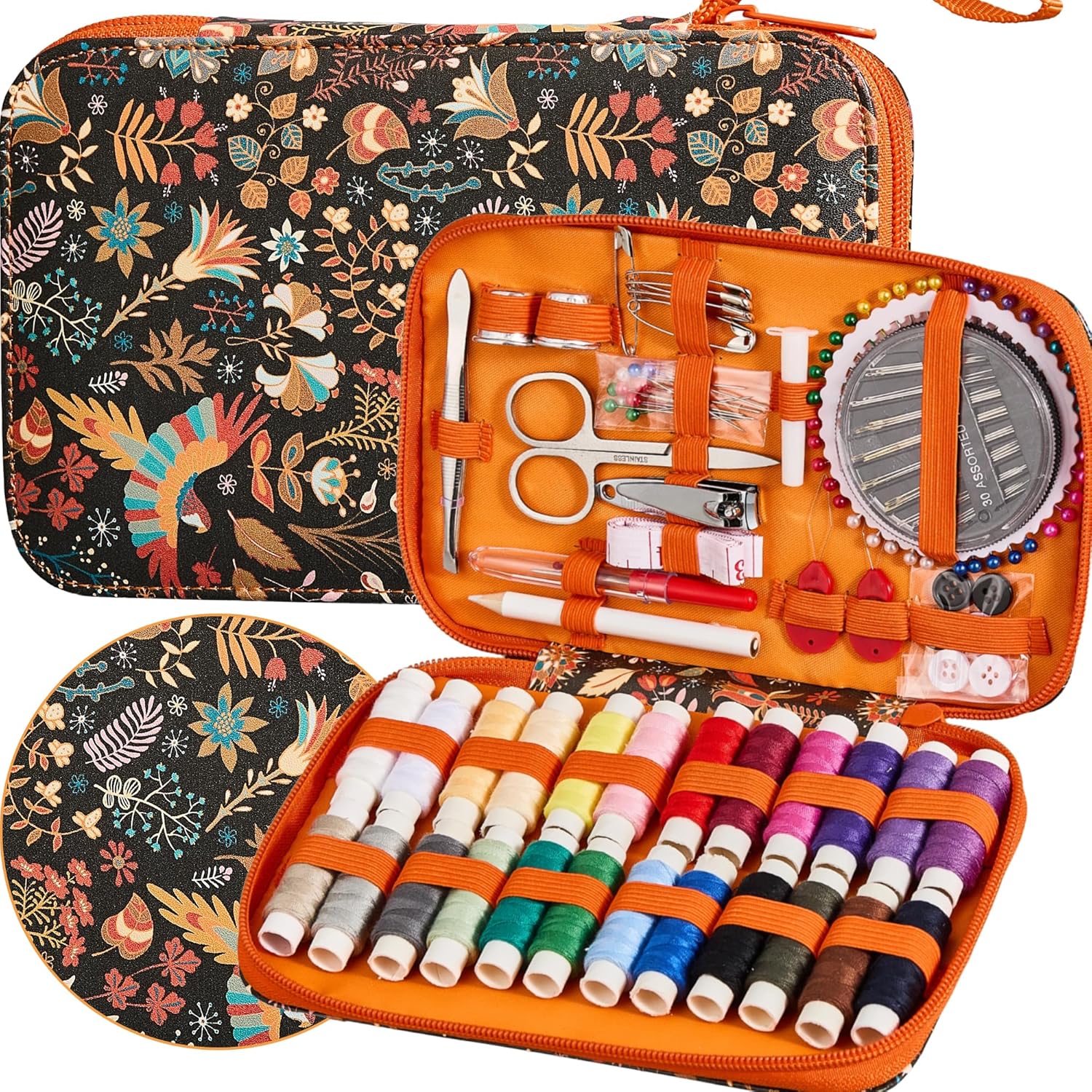 Amazon.com: 130 PCS Printing Sewing Kit with Sewing Supplies Accessory ...